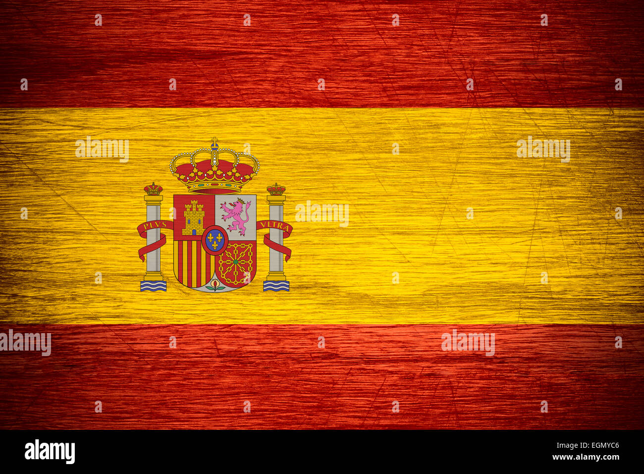 Spanien Flagge oder spanische Banner auf Holz Textur Stockfotografie ...