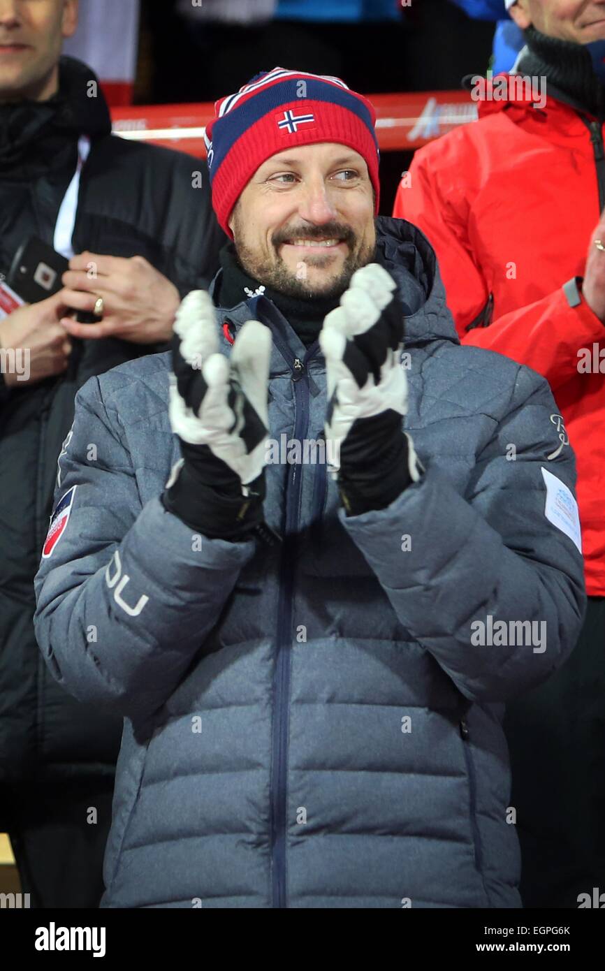 Kronprinz Haakon Magnus von Norwegen feiert die Männer große Hill Team ...