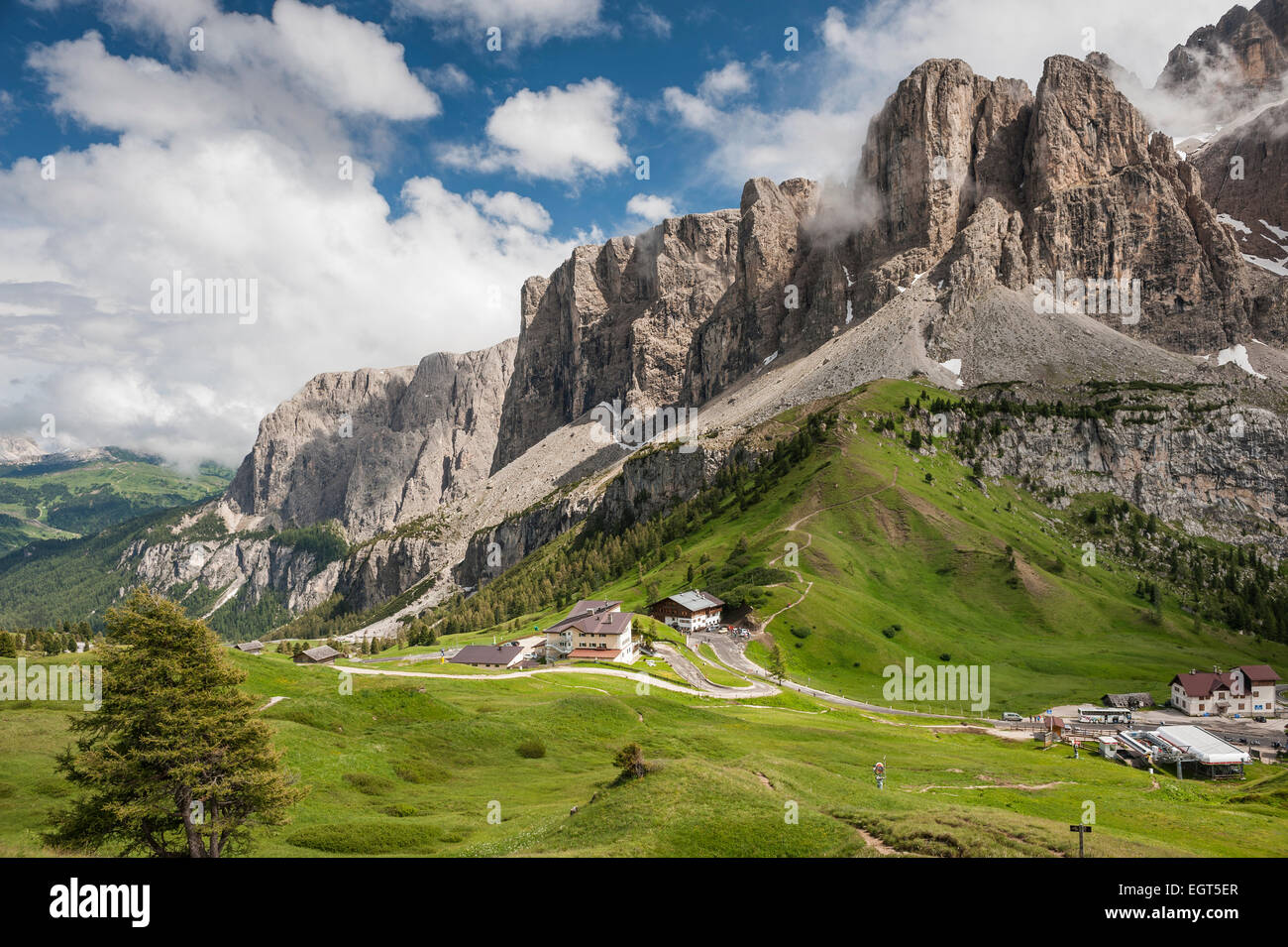 Grödner Joch, Passo Gardena, 2121 m, Sellagruppe, Dolomiten, Selva di Val Gardena, Südtirol ...