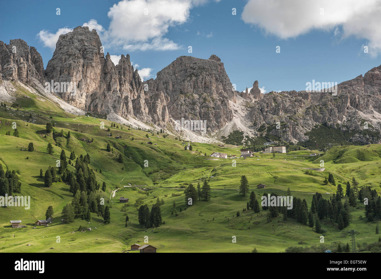 Grödner Joch, Passo Gardena, 2121m, Puez-Gruppe auf den Rücken ...