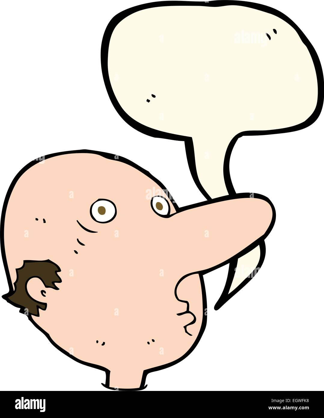 Cartoon Glatze Mann mit Sprechblase Stock-Vektorgrafik - Alamy