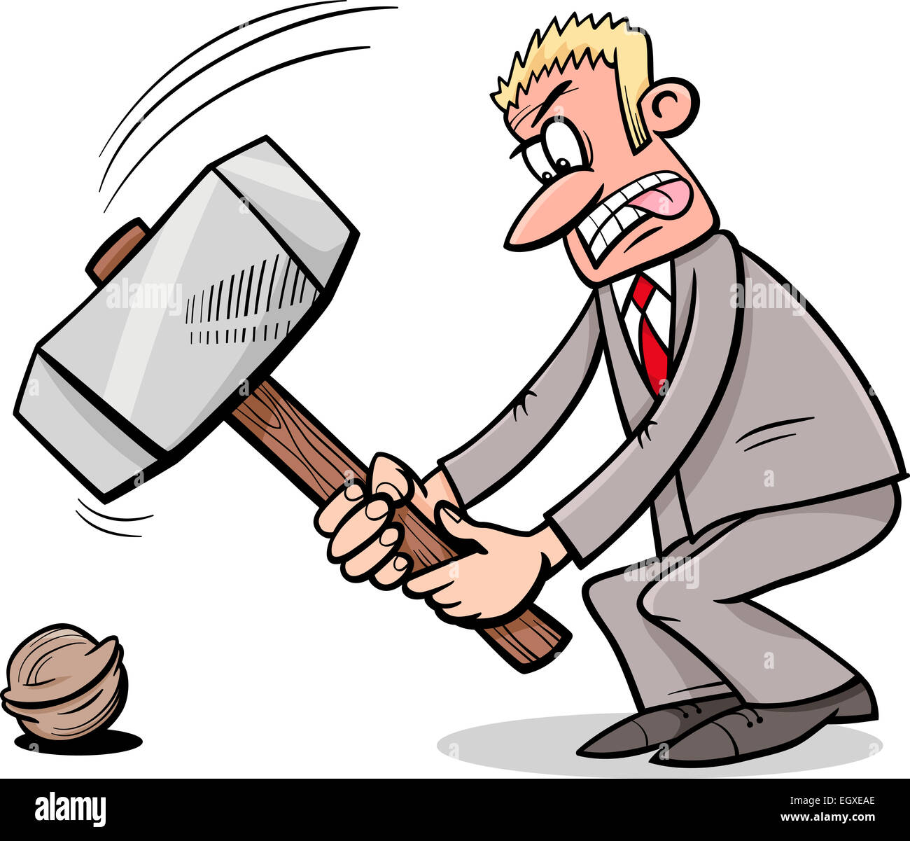 Cartoon Humor Concept Illustration der Vorschlaghammer, eine Mutter ...
