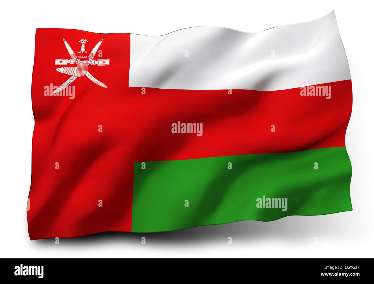 Oman Waving Flag Stockfotos und -bilder Kaufen - Alamy