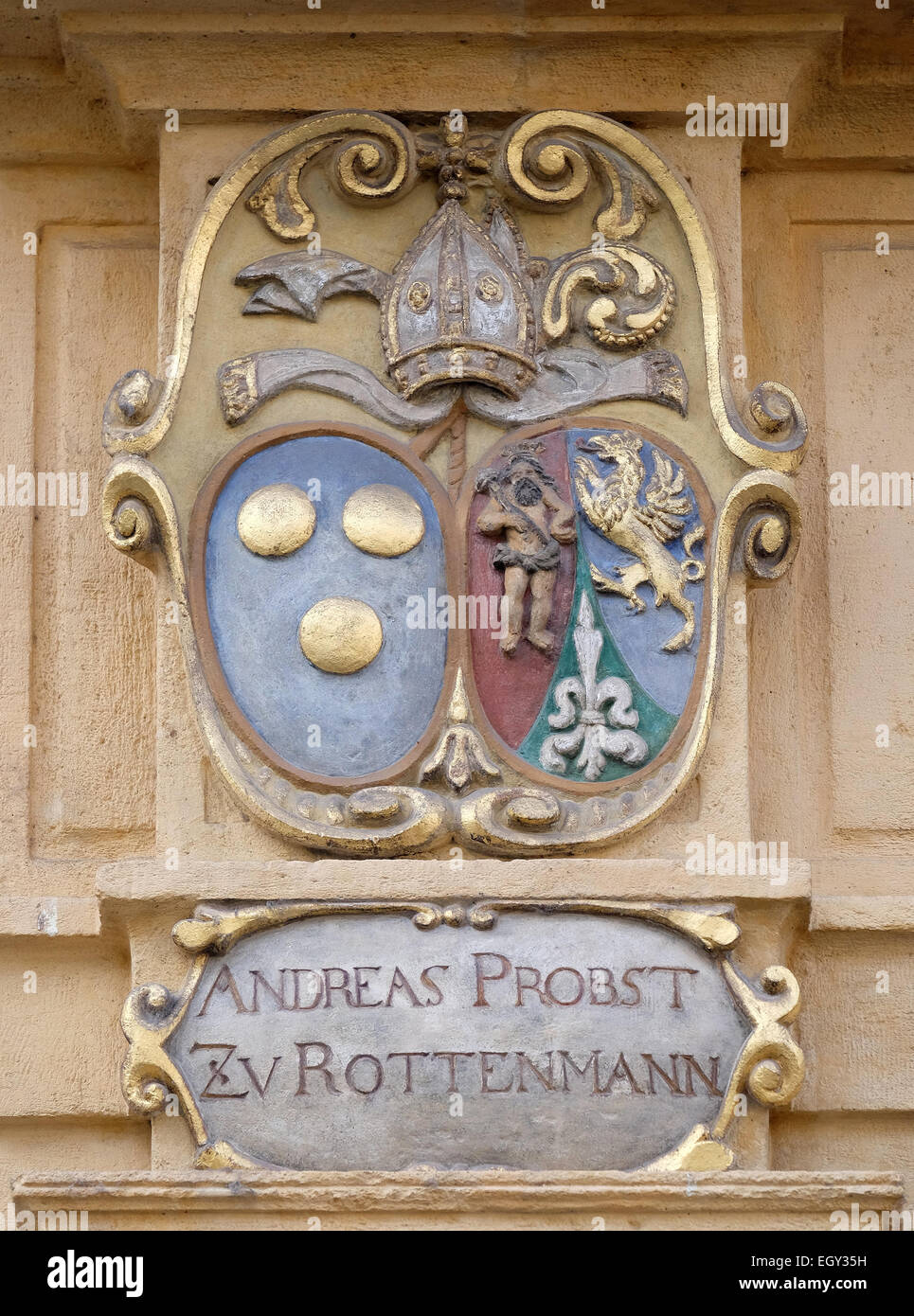 Fassade-Wappen auf der Landhaus-Altstadt Weltkulturerbe von der UNESCO ...