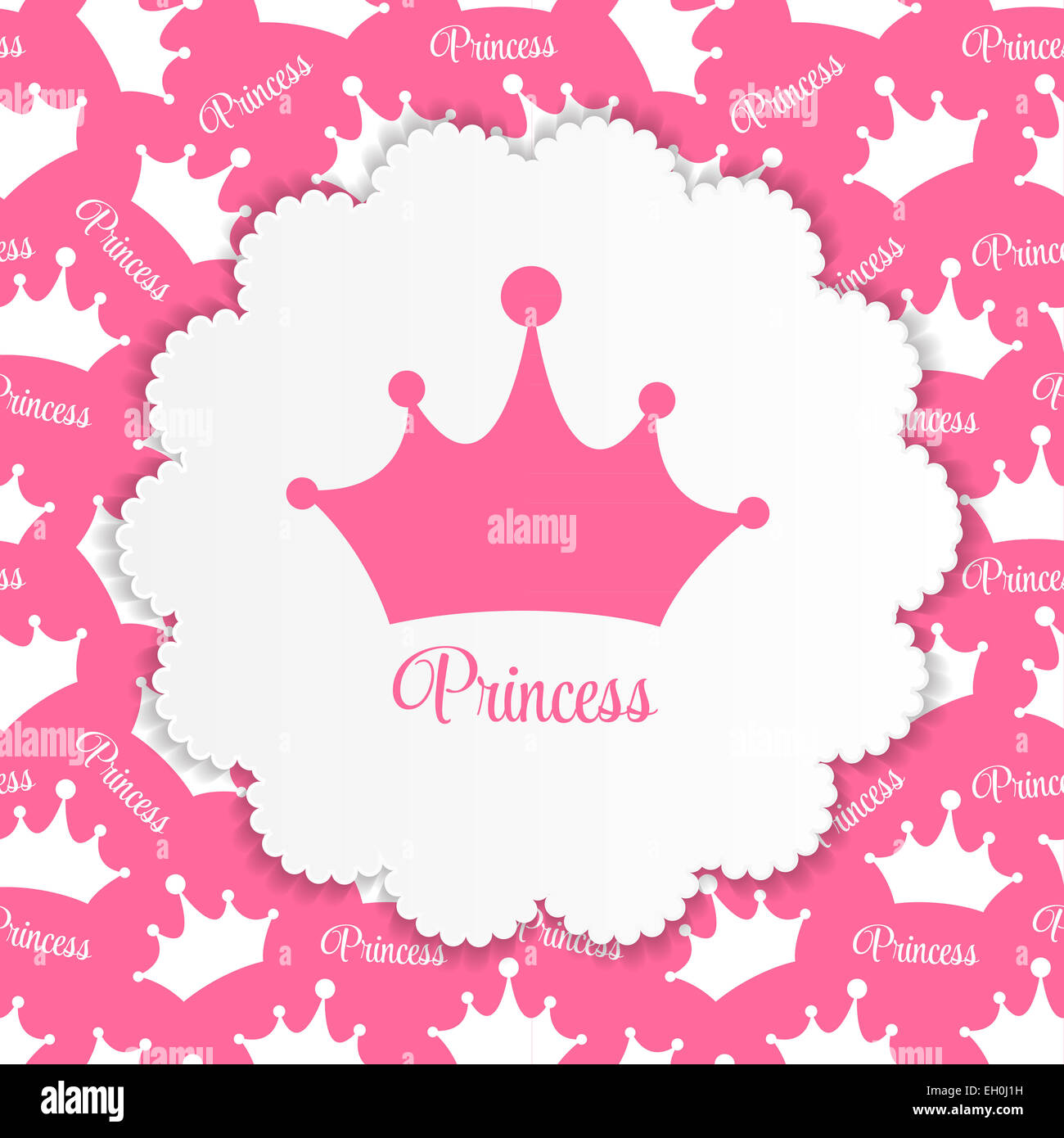 Prinzessin-Hintergrund mit Krone-Vektor-Illustration Stockfotografie ...