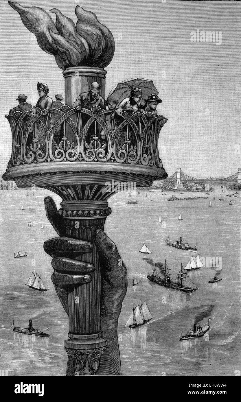 Fackel der Freiheitsstatue in New York, USA, Amerika, historische ...