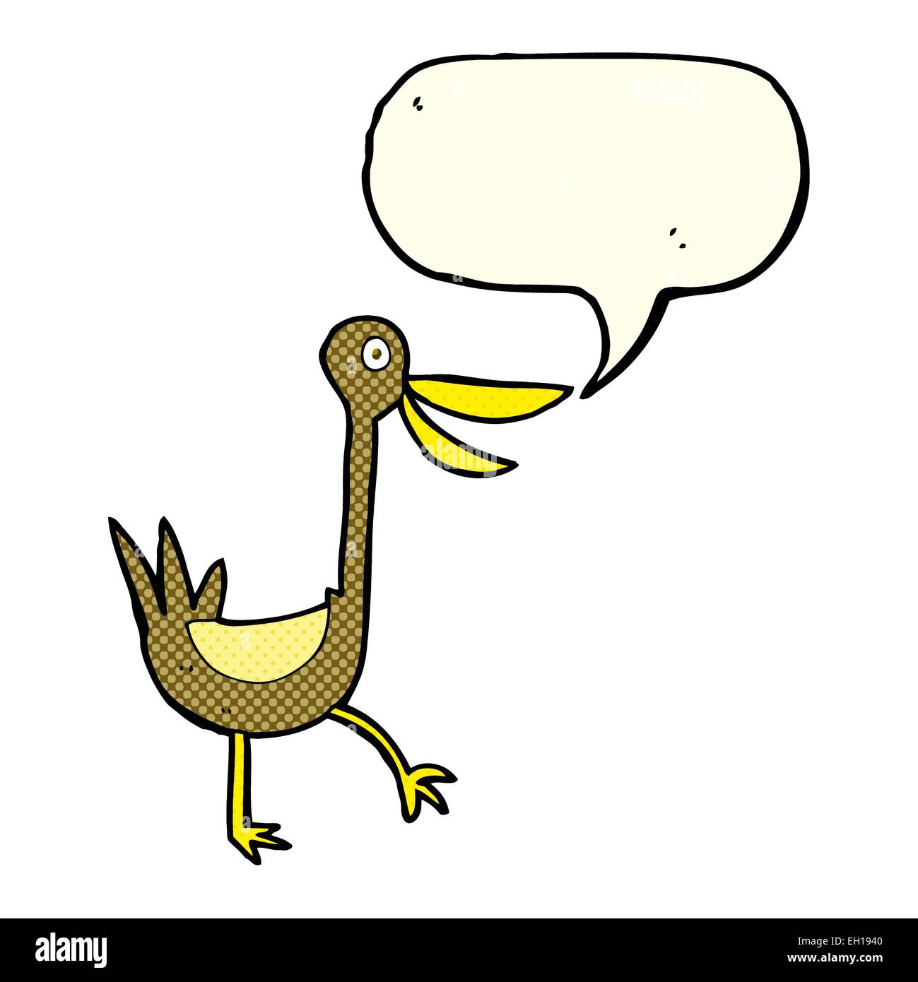 Lustige Comic-Ente mit Sprechblase Stock-Vektorgrafik - Alamy