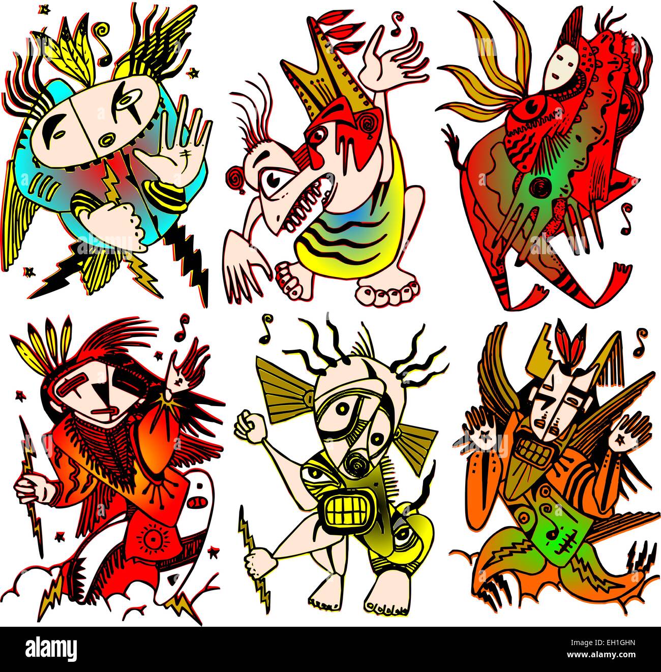 Zeichen-Zeichnungen-Silhouette-Cartoon-Skizze-Comic Stock-Vektorgrafik ...