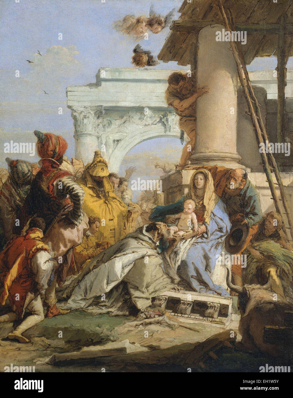 Giovanni Battista Tiepolo die Anbetung der Heiligen drei Könige Stockfotografie - Alamy