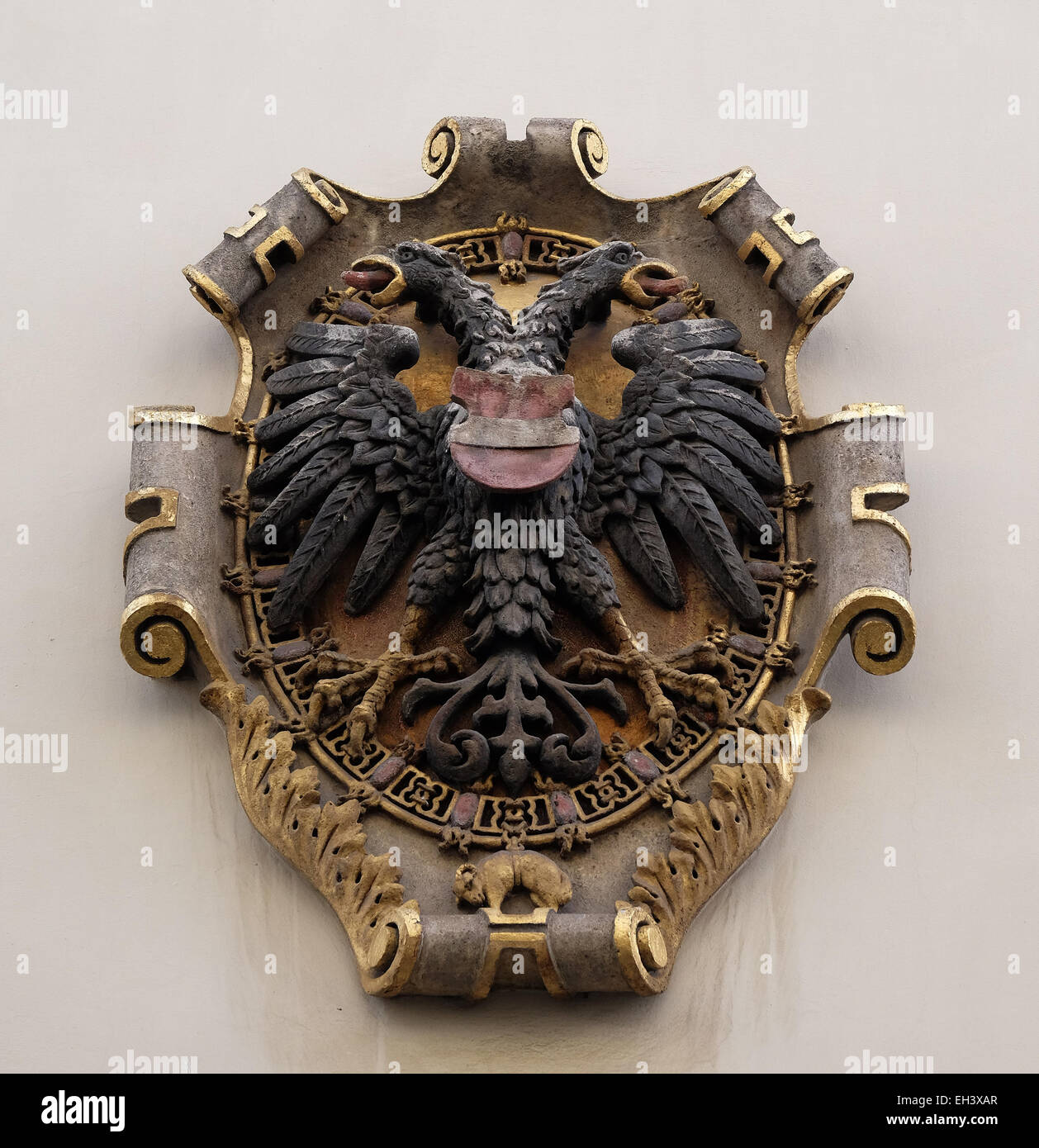 Fassade-Wappen auf der Landhaus-Altstadt Weltkulturerbe von der UNESCO ...