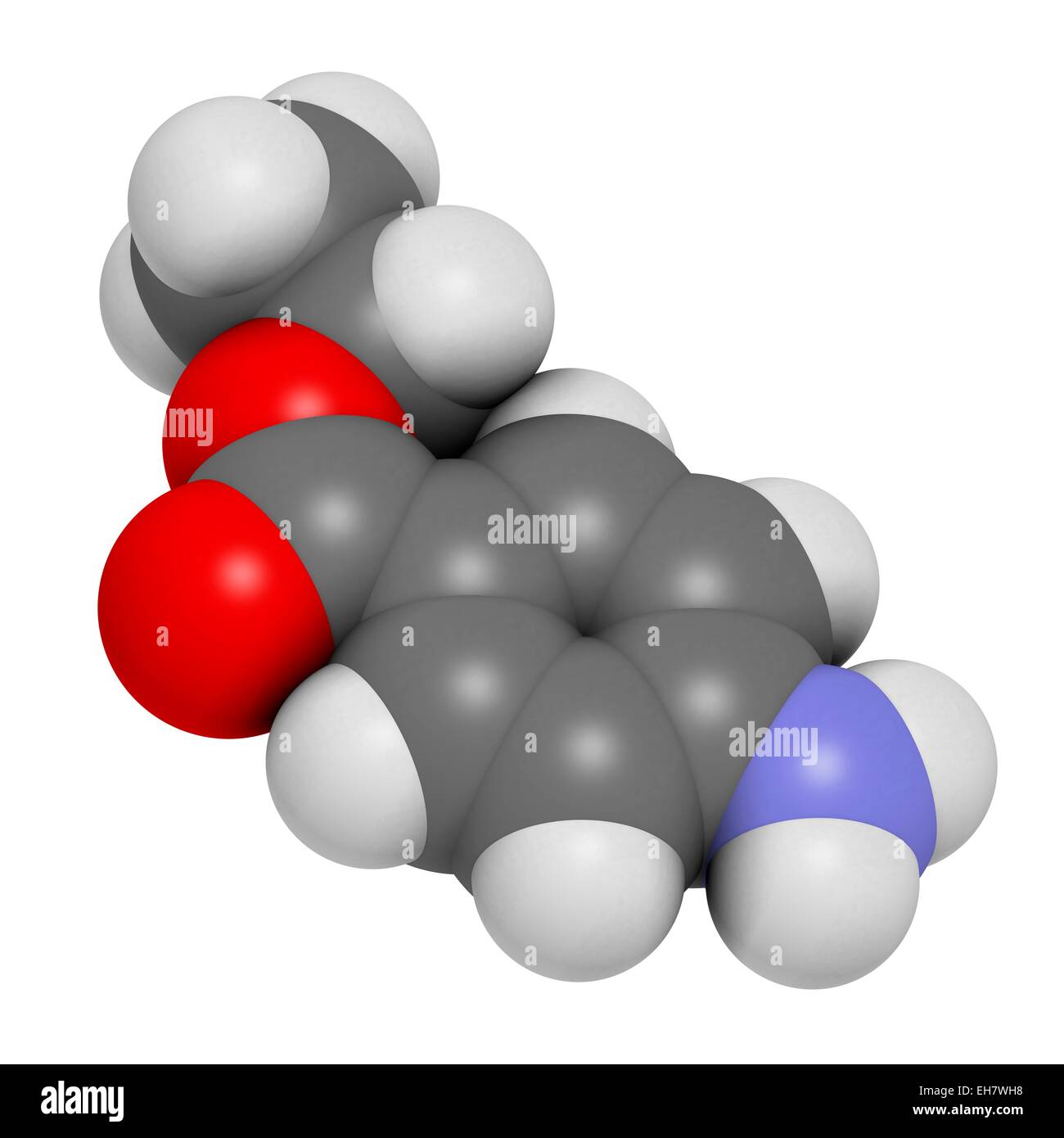 Benzocain Lokalanästhetikum Wirkstoffmolekül Stockfotografie - Alamy