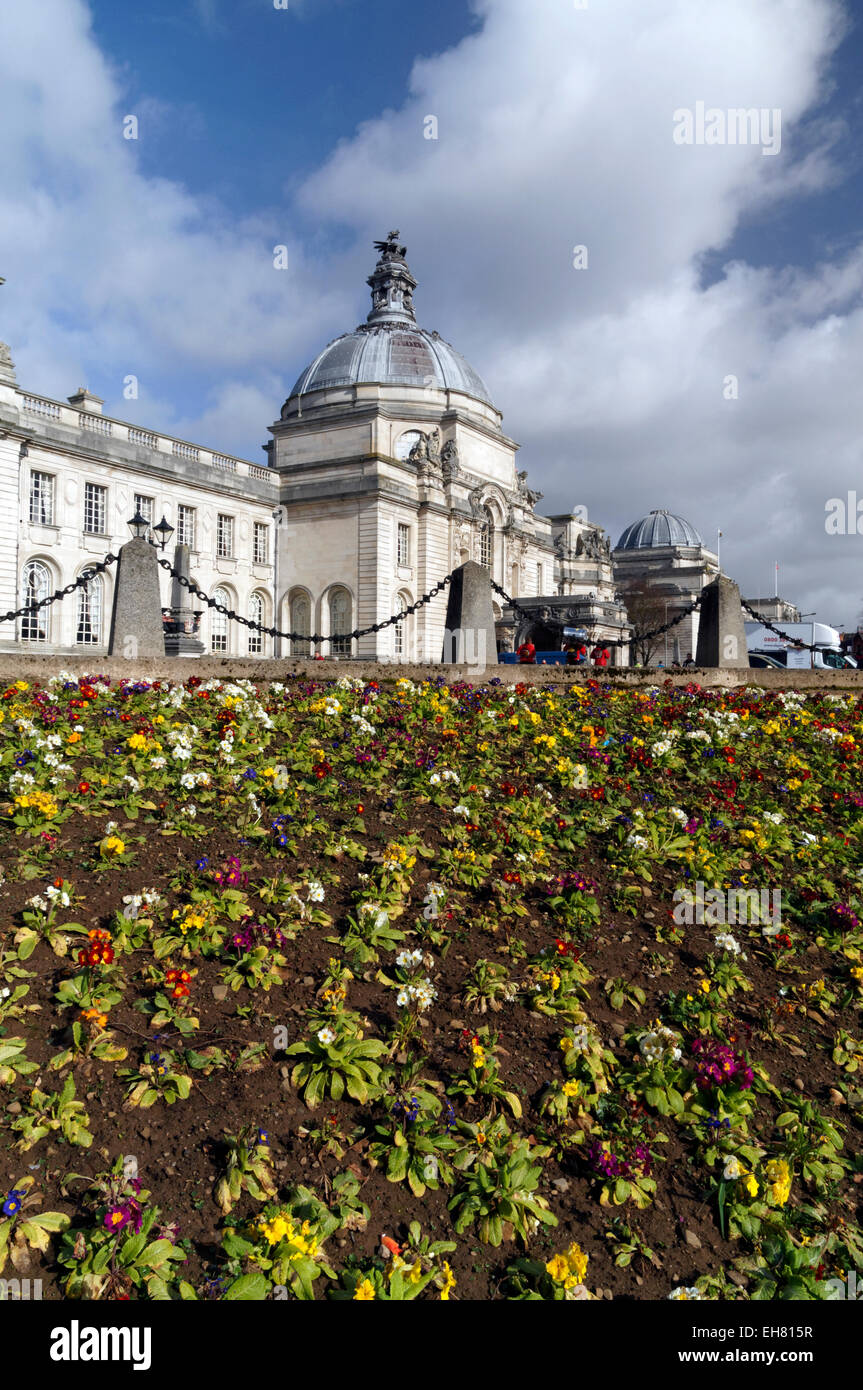 Cardiff City Hall, Cathays park, Cardiff, Südwales, UK Stockfotografie ...