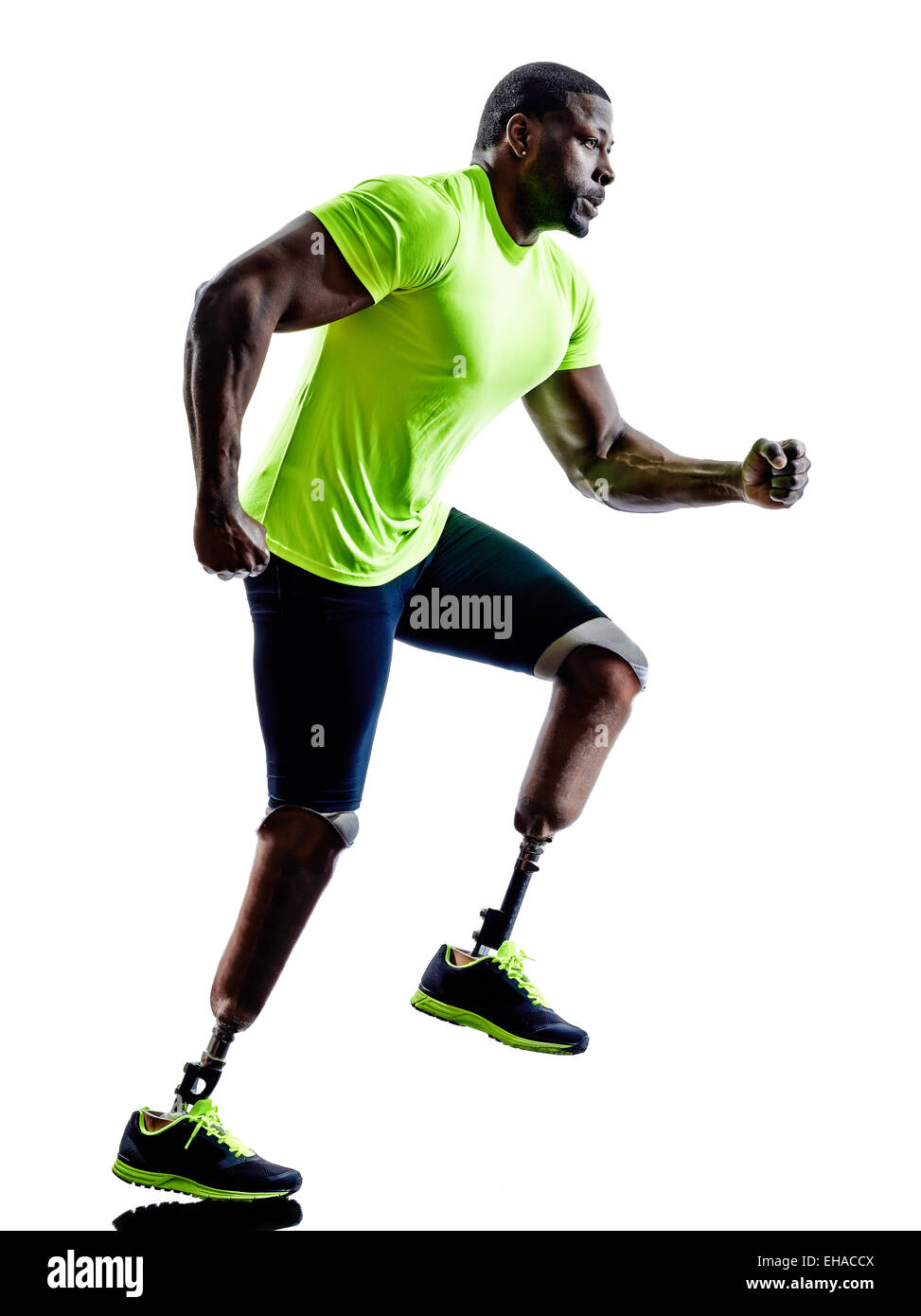 ein muskulöser behinderten Mann mit Beinen Prothese Silhouette auf ...