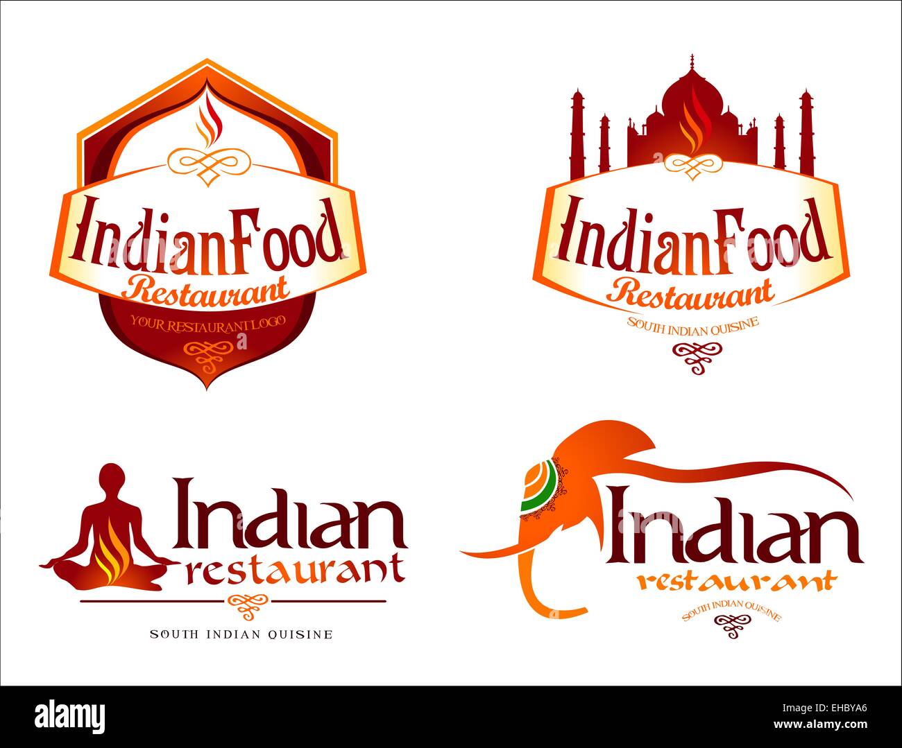 Indisches Essen-Logo. Kreative Restaurant Logo Vektor Vorlage ...