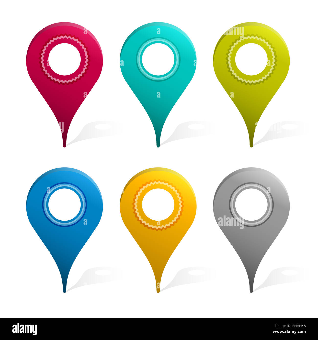 Satz von Pins Symbol zuordnen Stockfotografie - Alamy