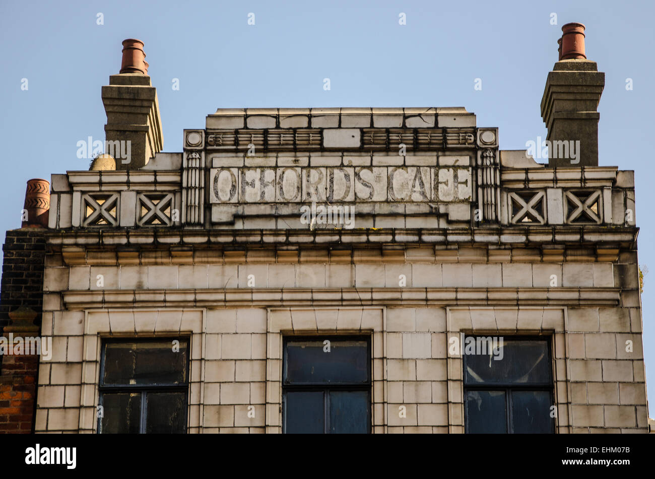 Überreste des Offords Cafe, mit Bäckerei in Southend on Sea, jetzt ein ...