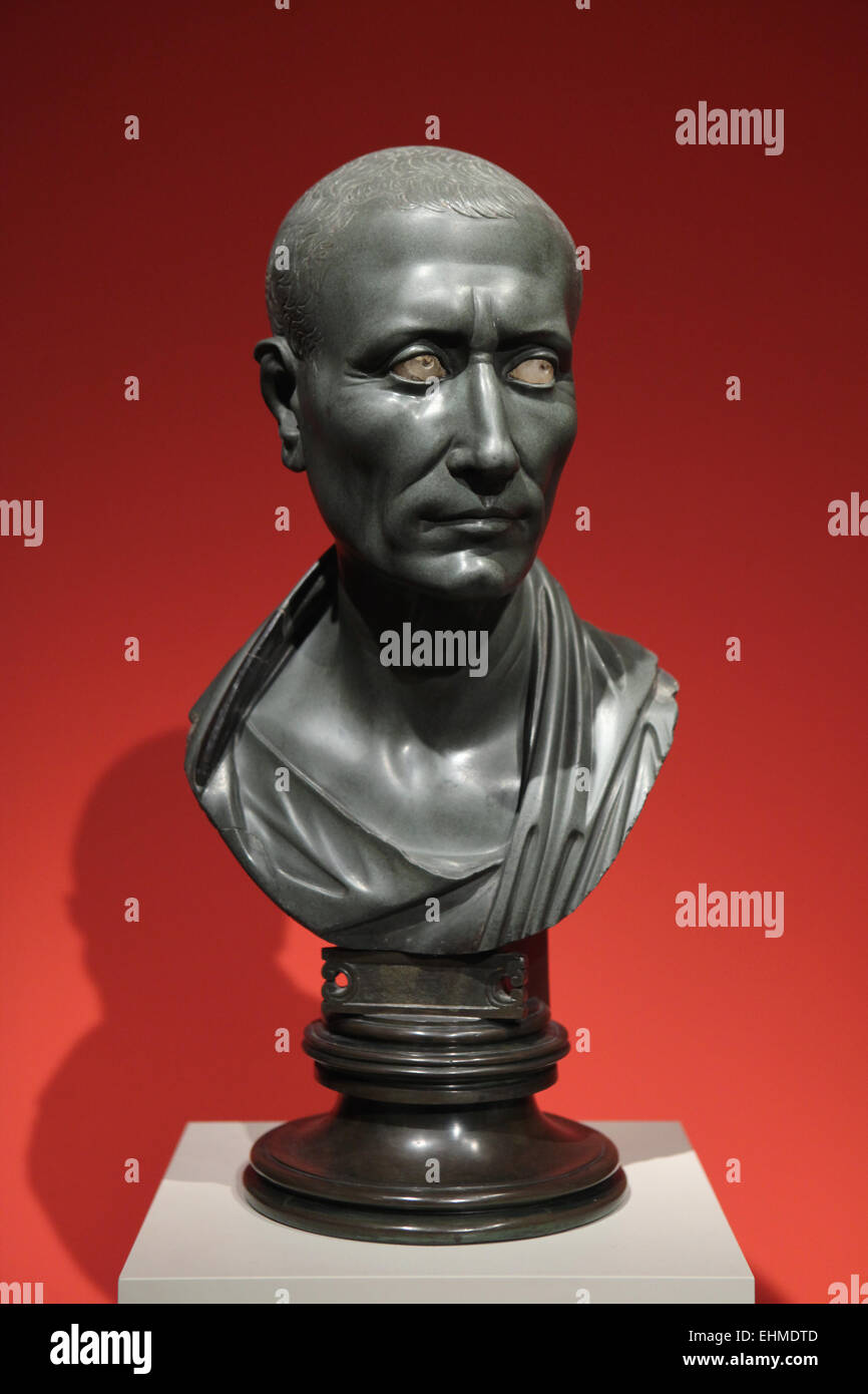 Gaius Julius Caesar. Römische Graywacke Büste von 1-50 n. Chr., bekannt ...