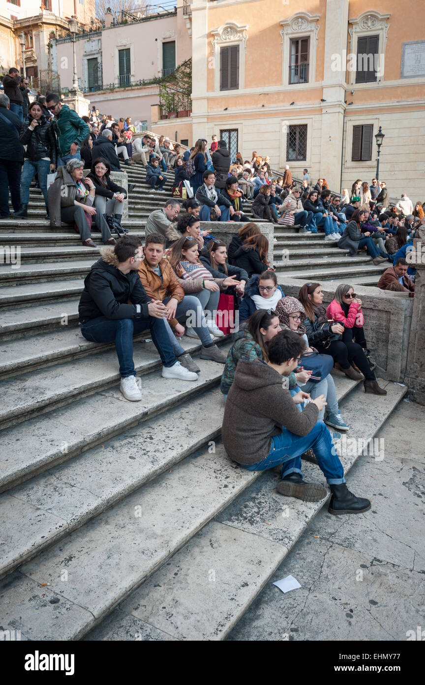 Die spanische Treppe, Piazza di Spagna, Rom, Latium, Italien ...