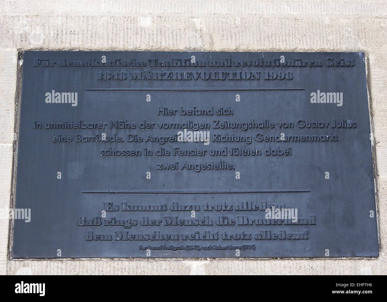 Berliner Marschrevolution Von 1848 Stockfotos und -bilder Kaufen - Alamy