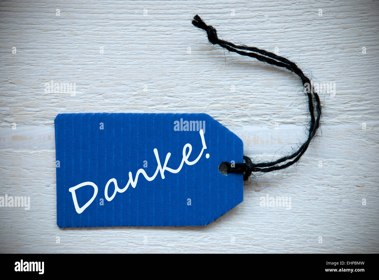 Blue tag german word danke -Fotos und -Bildmaterial in hoher Auflösung ...