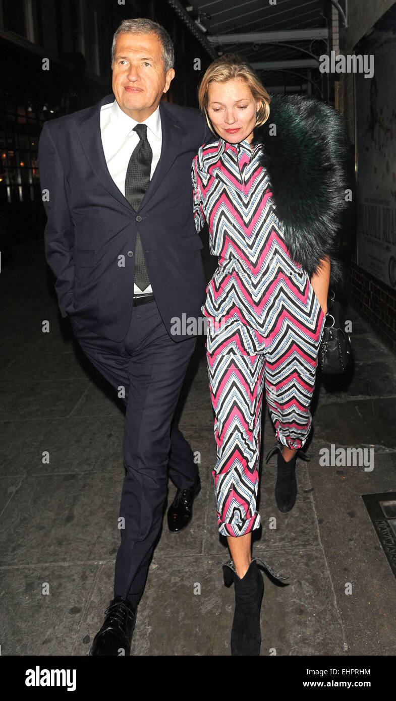 Kate Moss und Mario Testino, Feiern Freunde Geburtstag in J Sheekeys ...