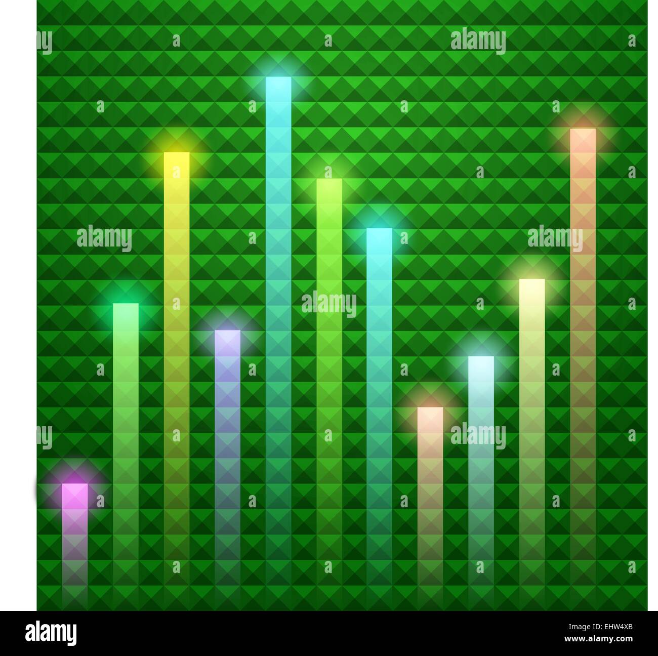 Bunte Balken und leichte Form auf Pyramiden Hintergrund Stock ...