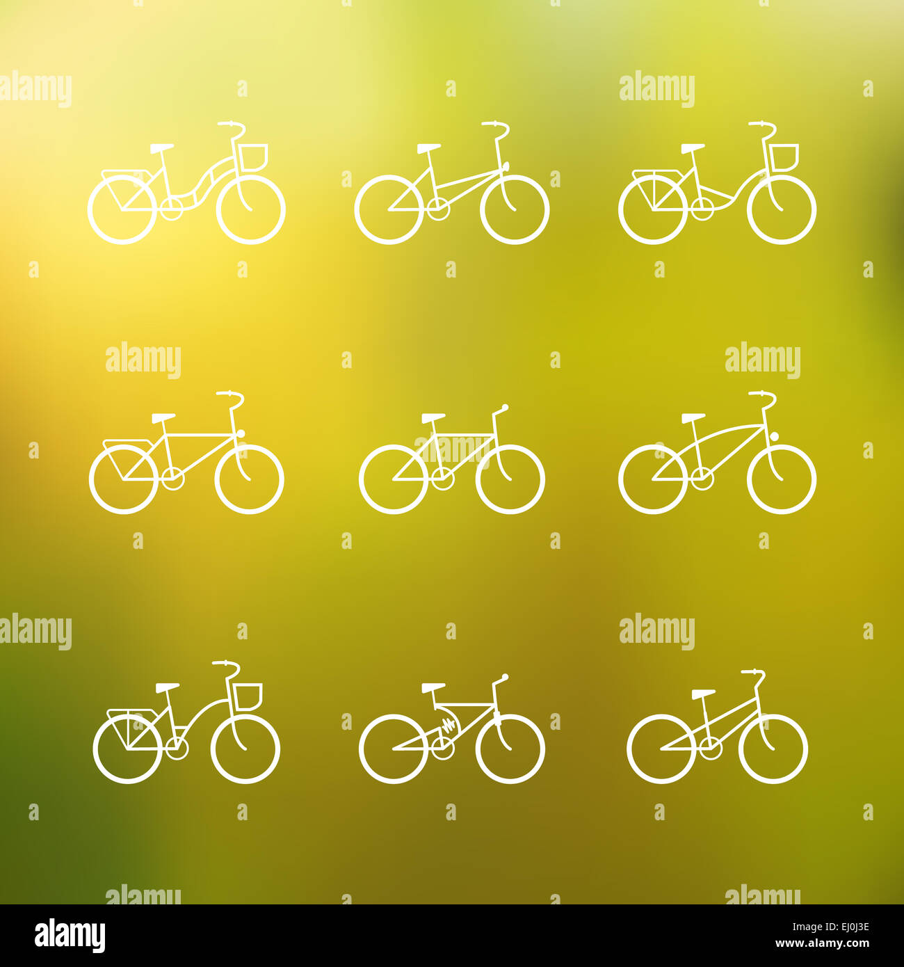 Einfache Symbole Fahrrad gesetzt. Fahrrad-Schilder. Vektor-Set von ...