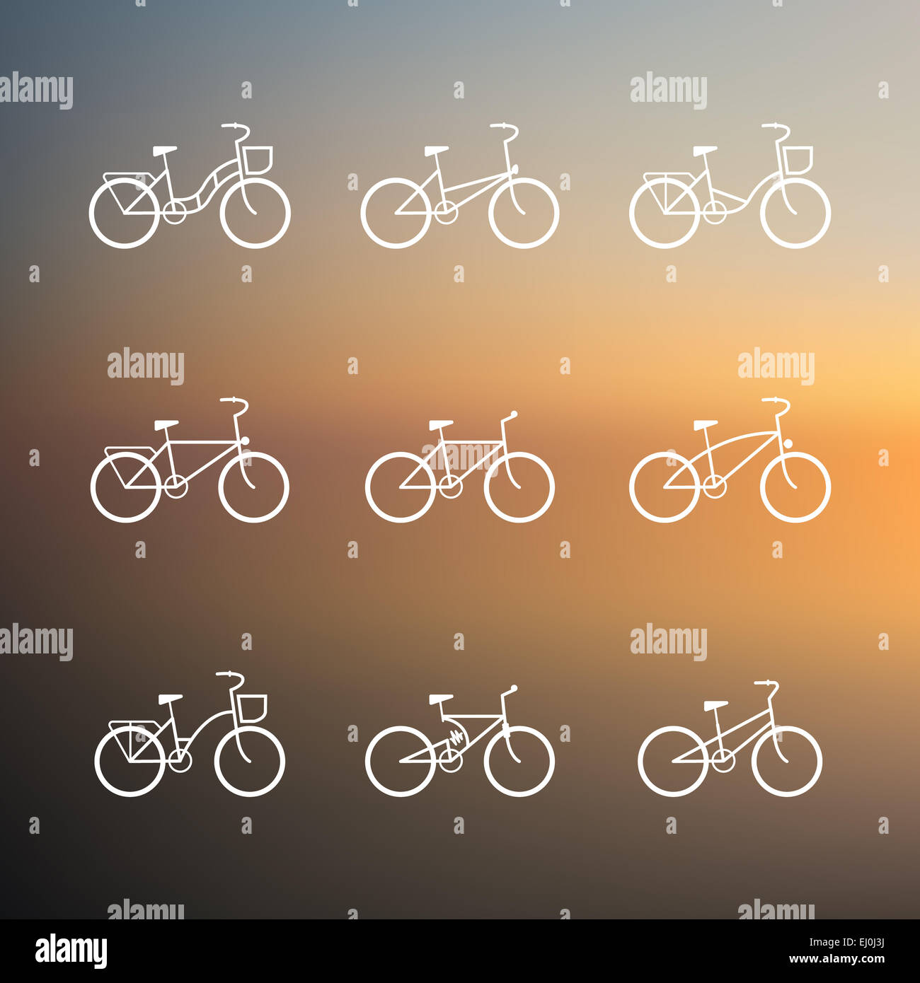 Einfache Symbole Fahrrad gesetzt. Fahrrad-Schilder. Vektor-Set von ...