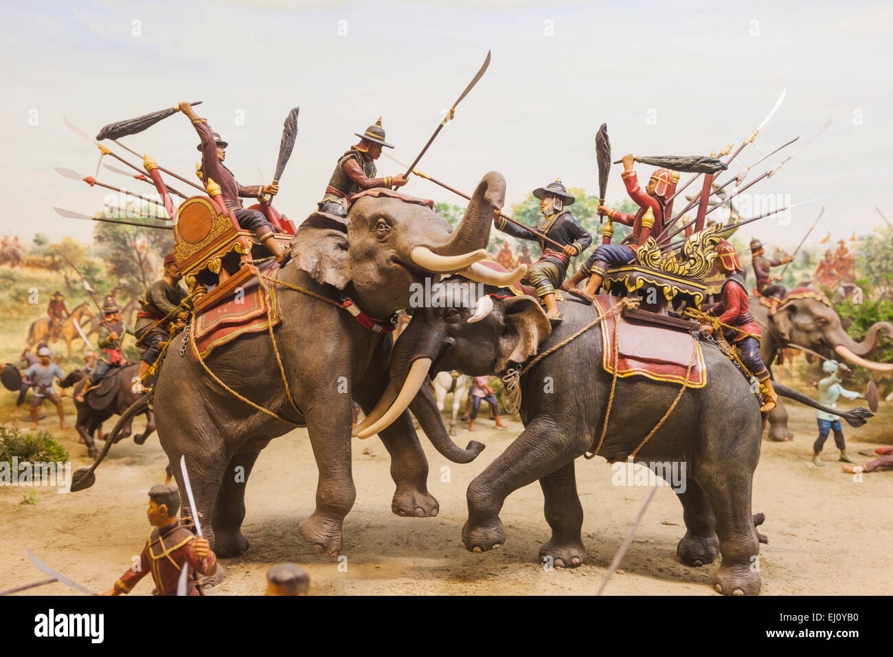 Thailand, Bangkok, Nationalmuseum, Modell des 16. Jahrhunderts ...