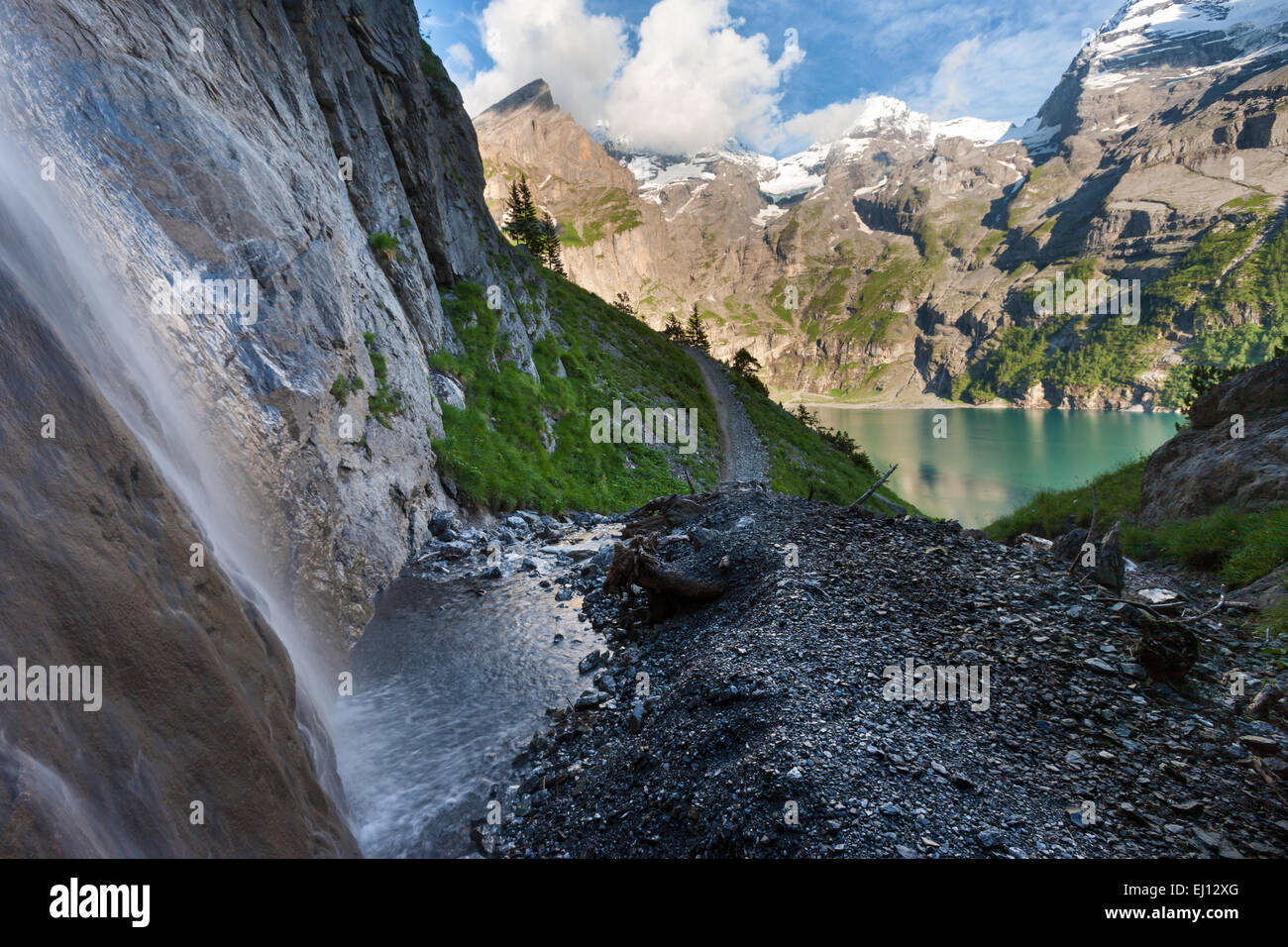See des Oeschinensees, Schweiz, Europa, Kanton Bern, Berner Oberland ...