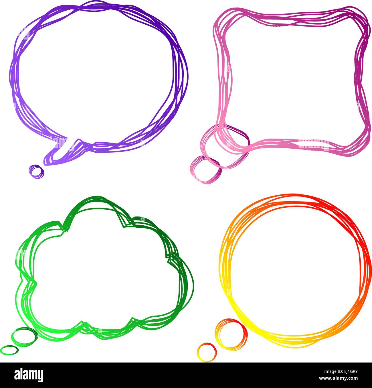 Reihe von bunten Sprechblasen, Vektor-illustration Stock-Vektorgrafik ...