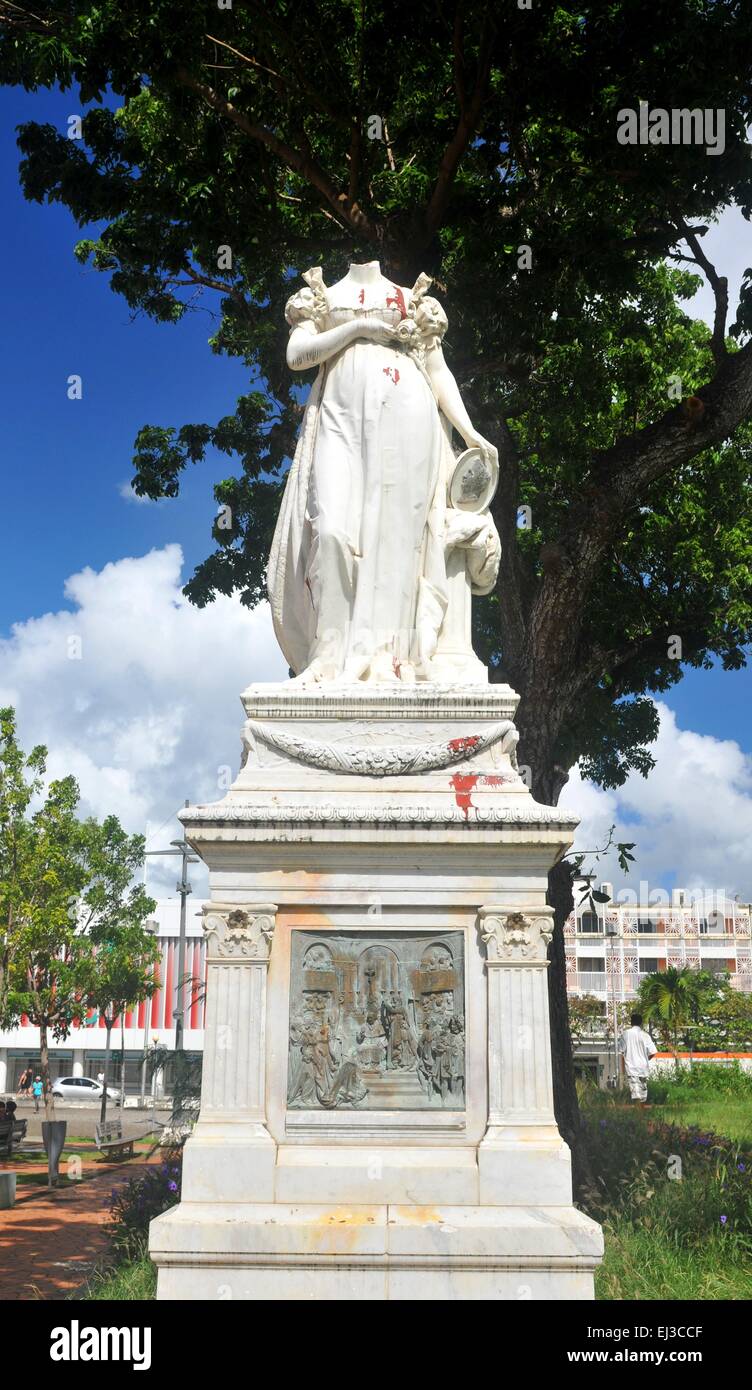 Enthaupteten Statue der Kaiserin Josephine in Fort-de-France ...