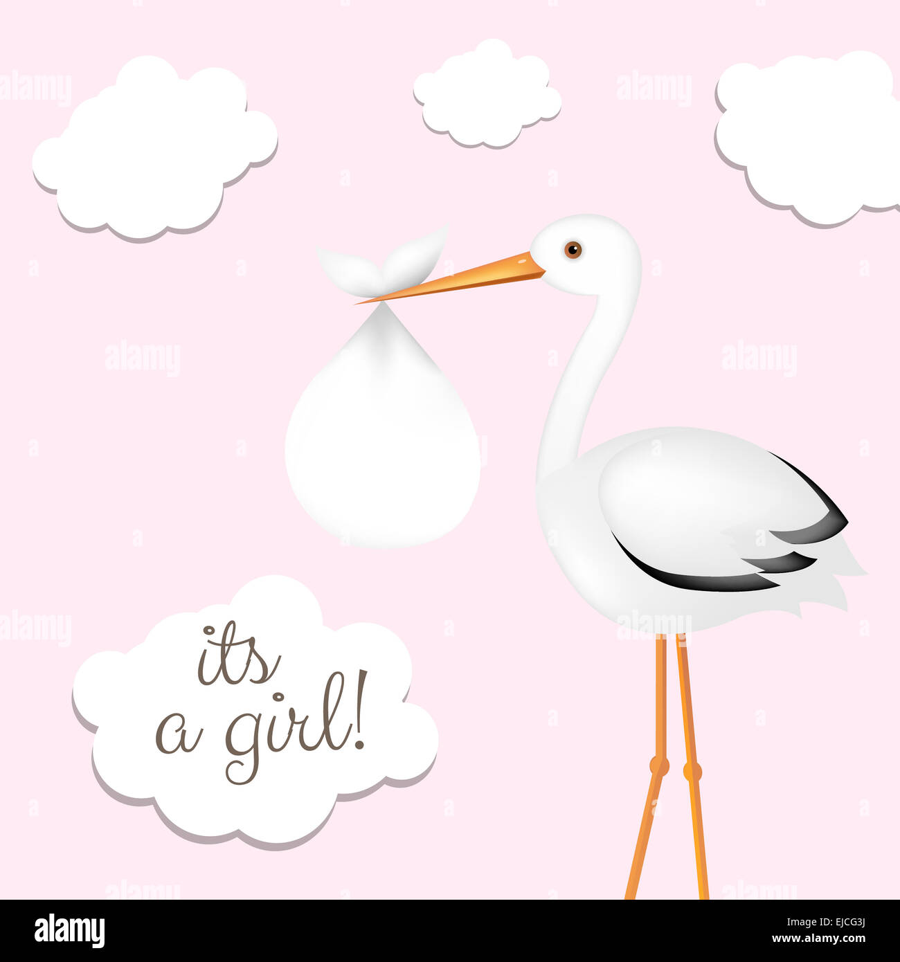 Storch mit Baby Mädchen Stockfotografie - Alamy