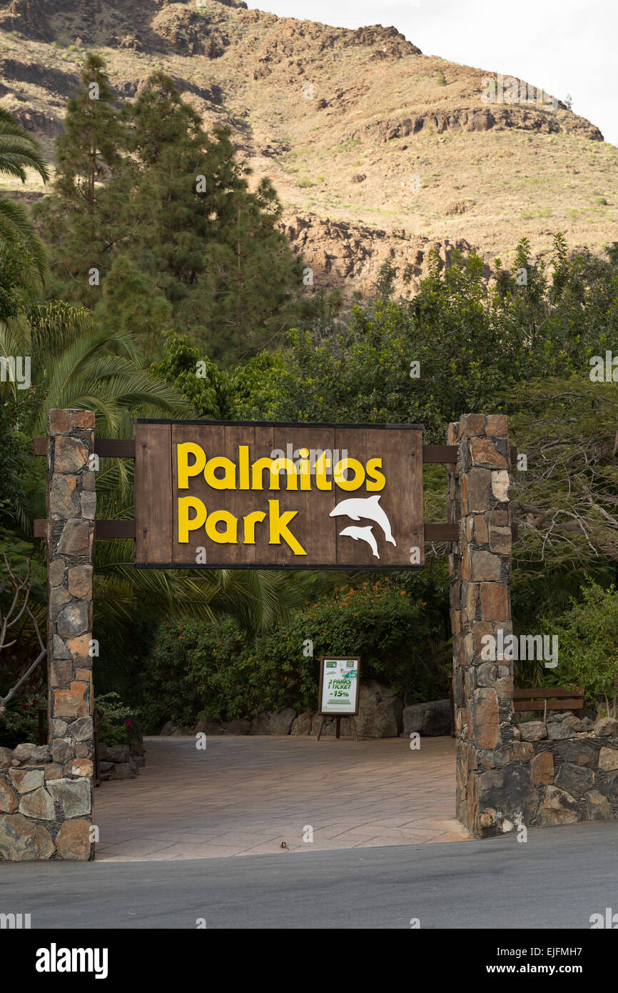 Palmitos Park Zoo Eingang, Gran Canaria, Kanarische Inseln, Spanien ...