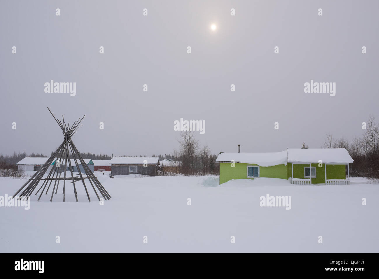 Fort George alte trading Post und Cree-Dorf am Fluss La Grande wurde ...