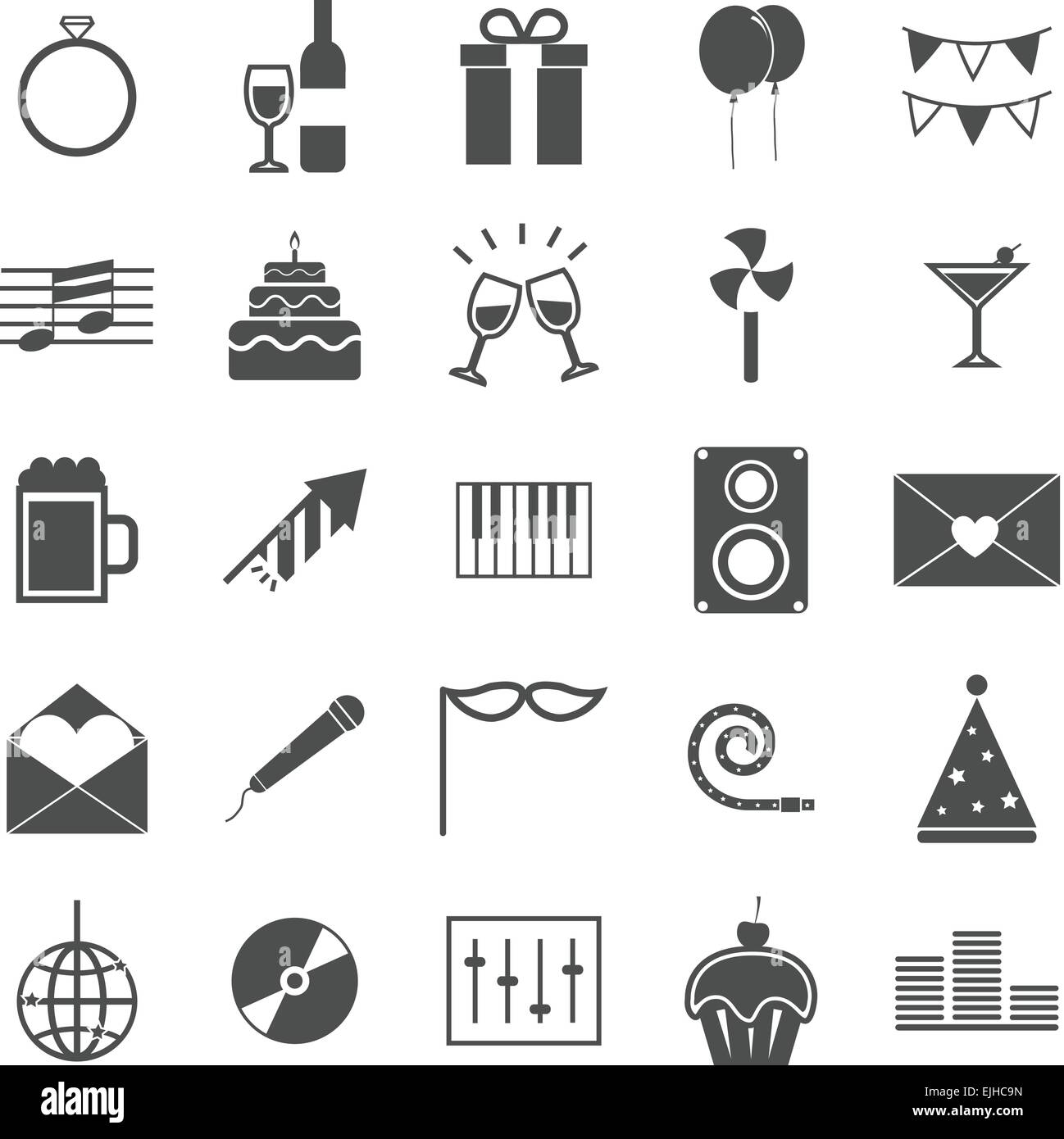 Feier-Symbole auf weißem Hintergrund, Lager Vektor Stock-Vektorgrafik ...