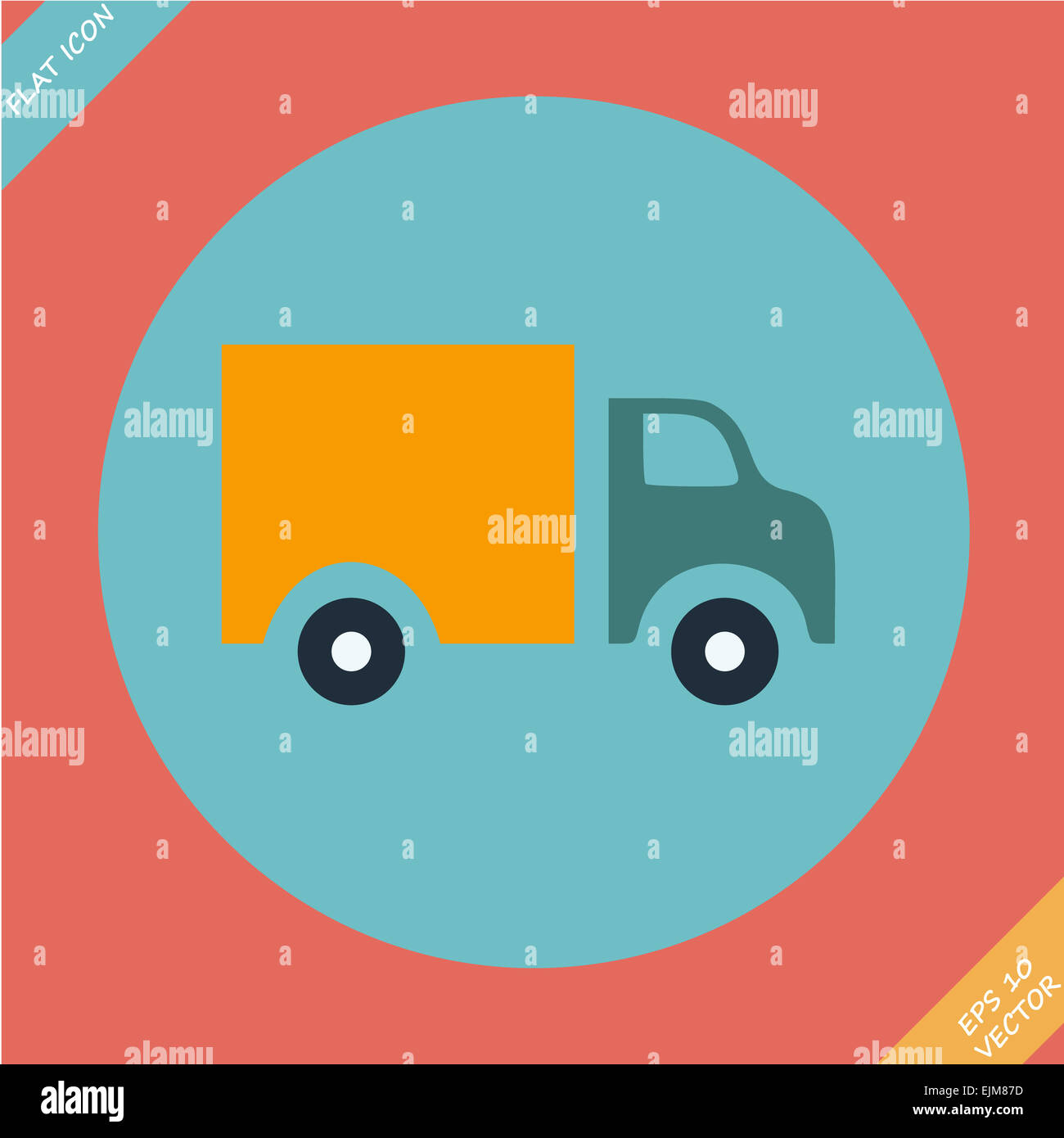 Lastwagen-Symbol - Vektor-Illustration. Flaches design Stockfotografie ...