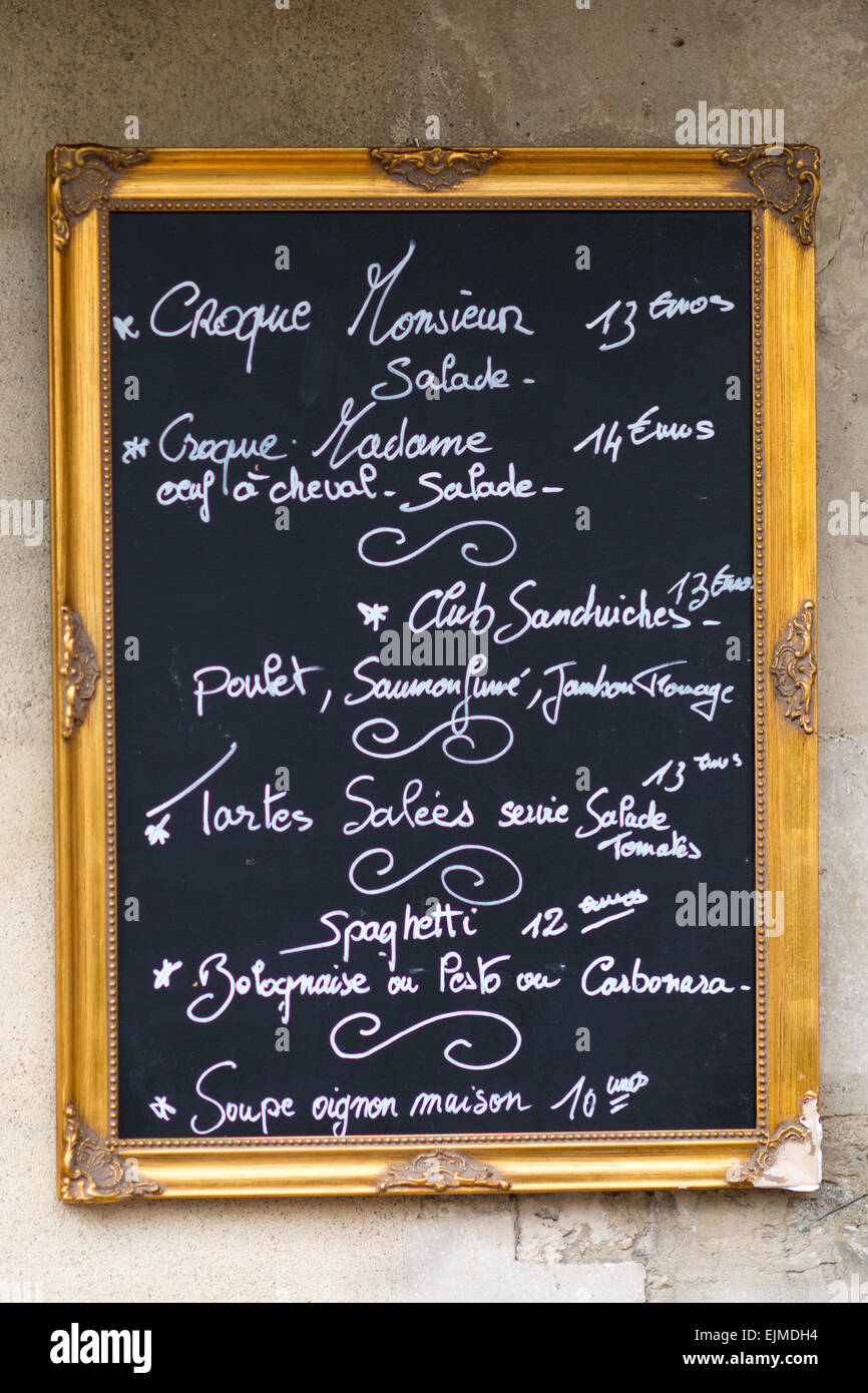 Paris france restaurant menu board -Fotos und -Bildmaterial in hoher ...