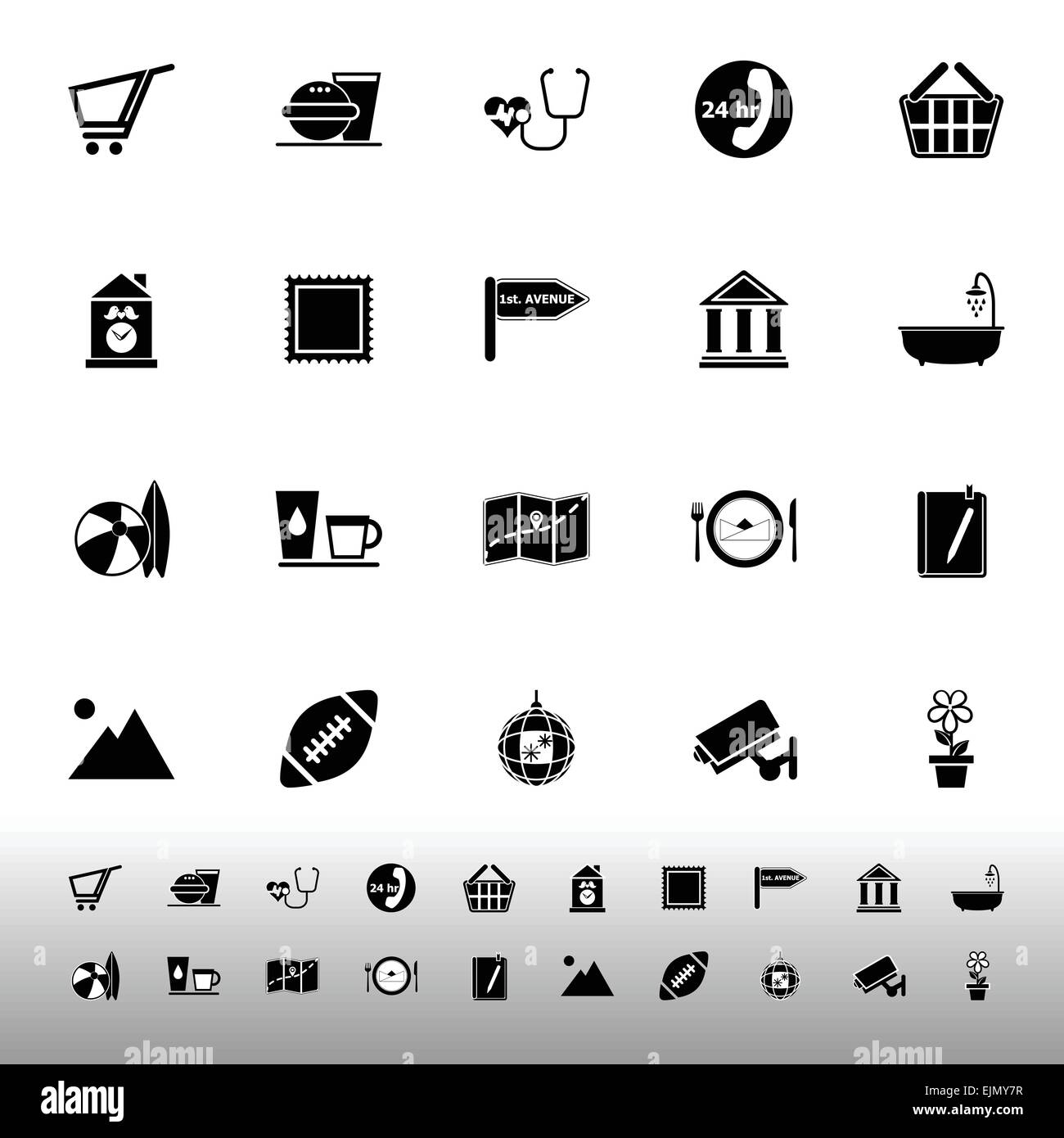 Öffentlichen Ort Zeichen Symbole auf weißem Hintergrund, Lager Vektor ...