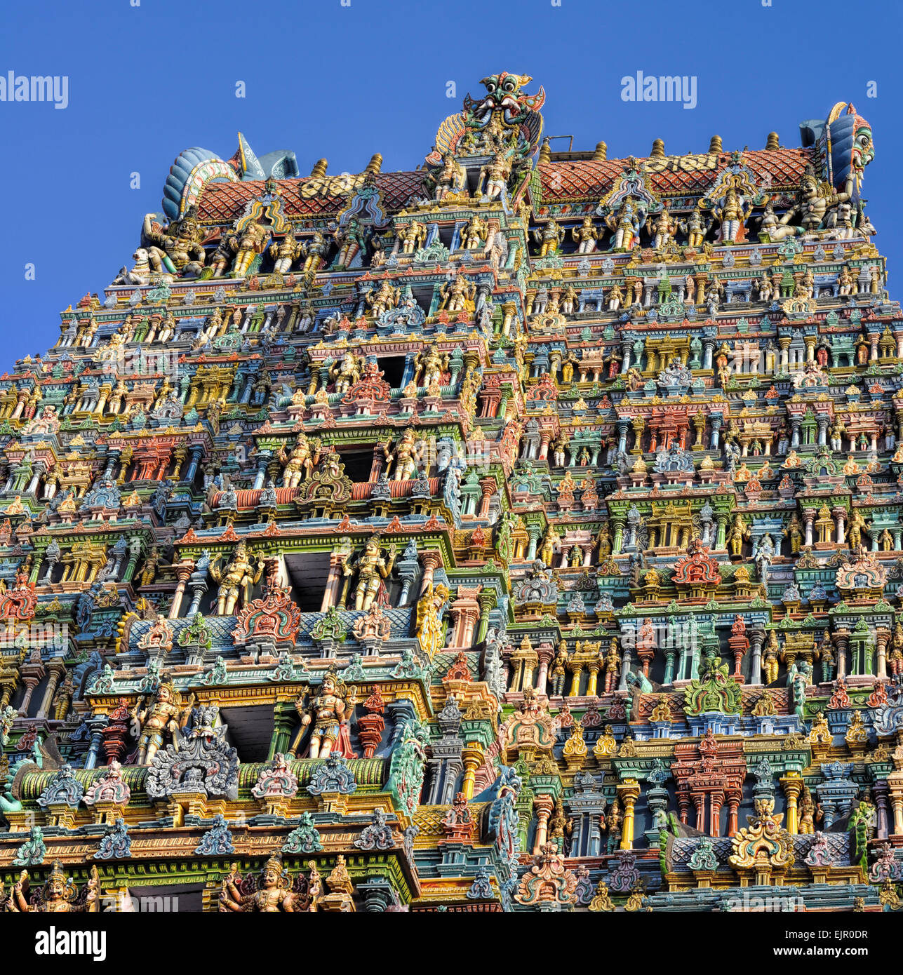 Bunte Turm von Meenakshi Amman Tempel in Indien Stockfotografie - Alamy