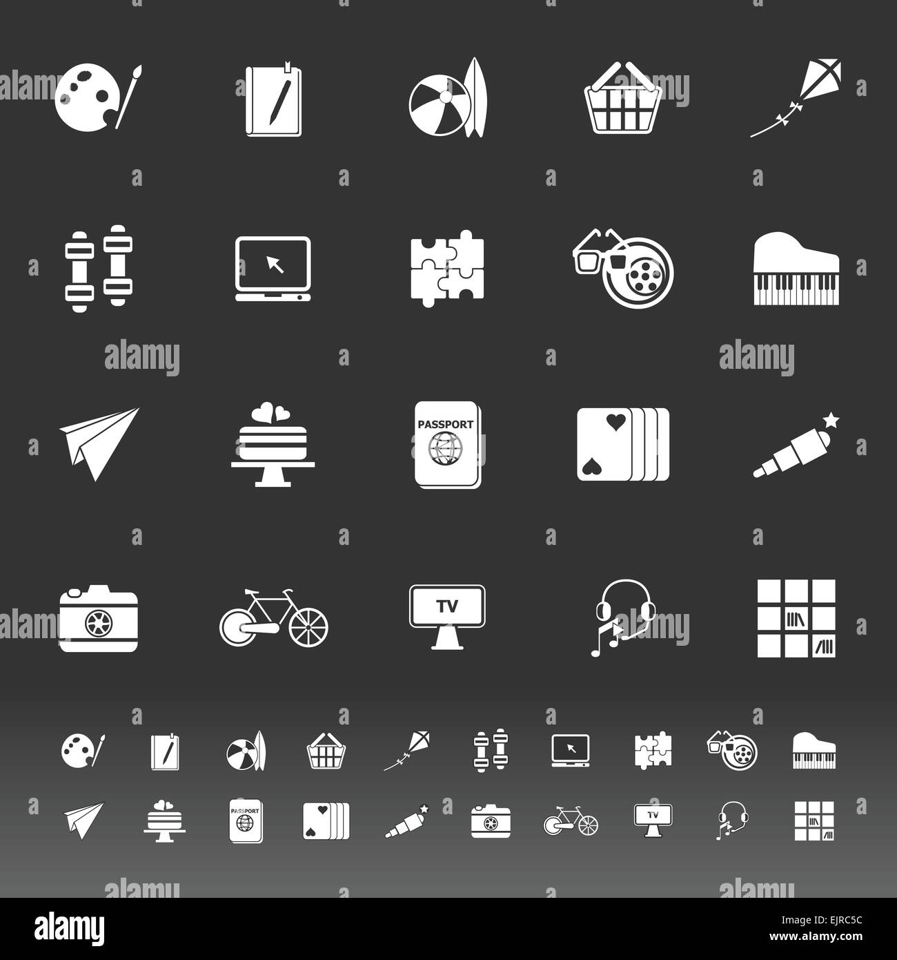 Hobby symbole auf grauem hintergrund Stock-Vektorgrafiken kaufen - Alamy