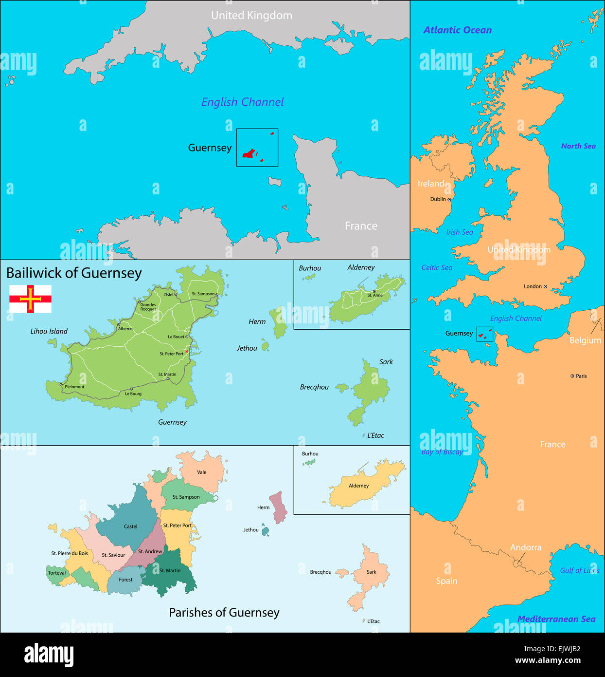 Guernsey map channel islands -Fotos und -Bildmaterial in hoher ...