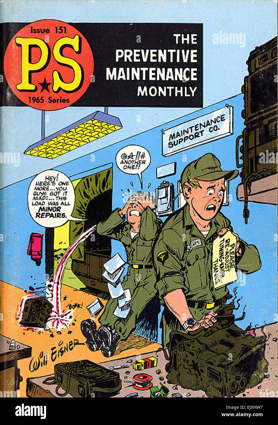 Dieses von will Eisner entworfene Titelblatt des PS Magazine zeigt ...