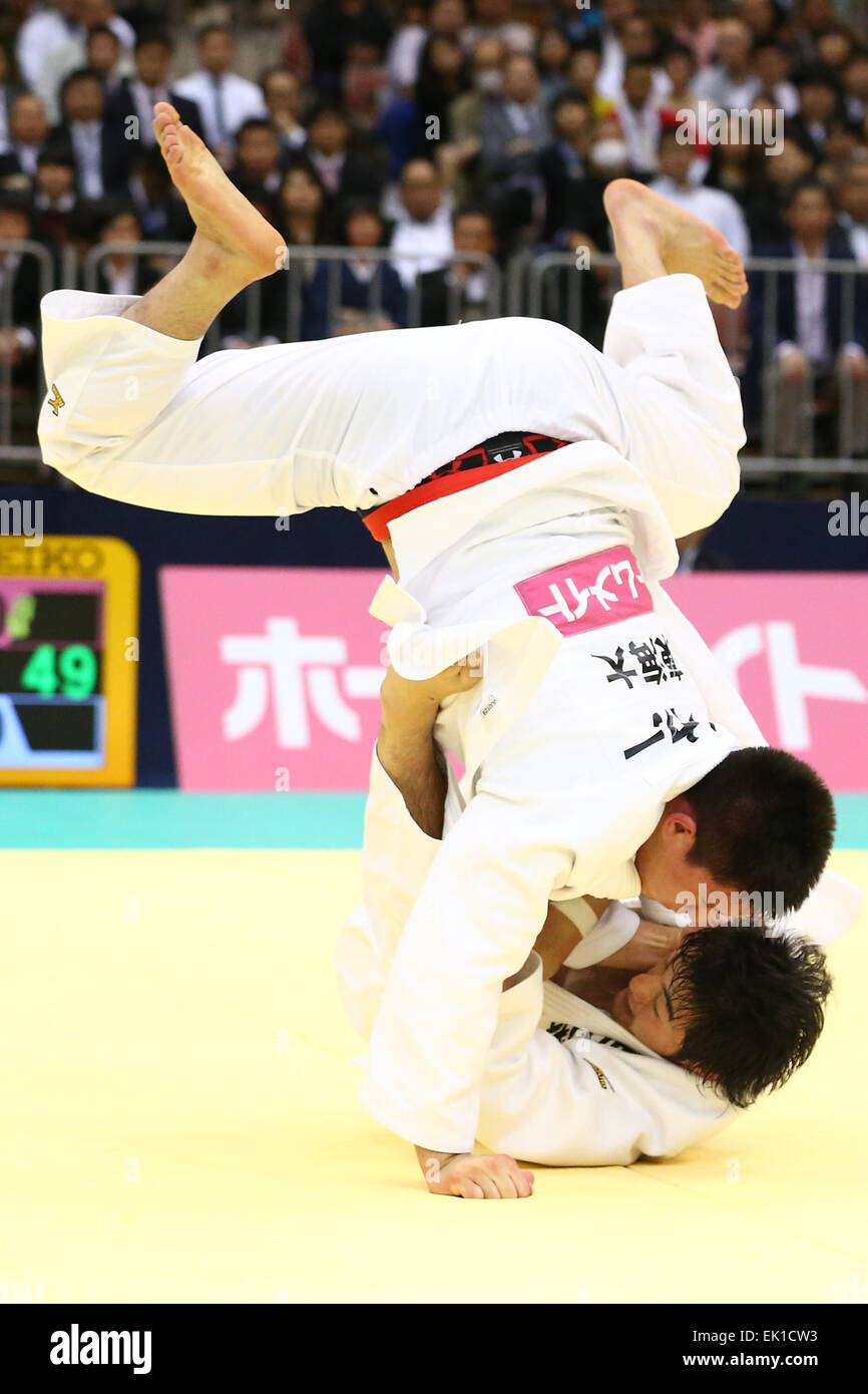 Fukuoka, Japan. 4. April 2015. (L-R) Matthew Baker, Yuya Yoshida Judo: All Japan ausgewählte ...