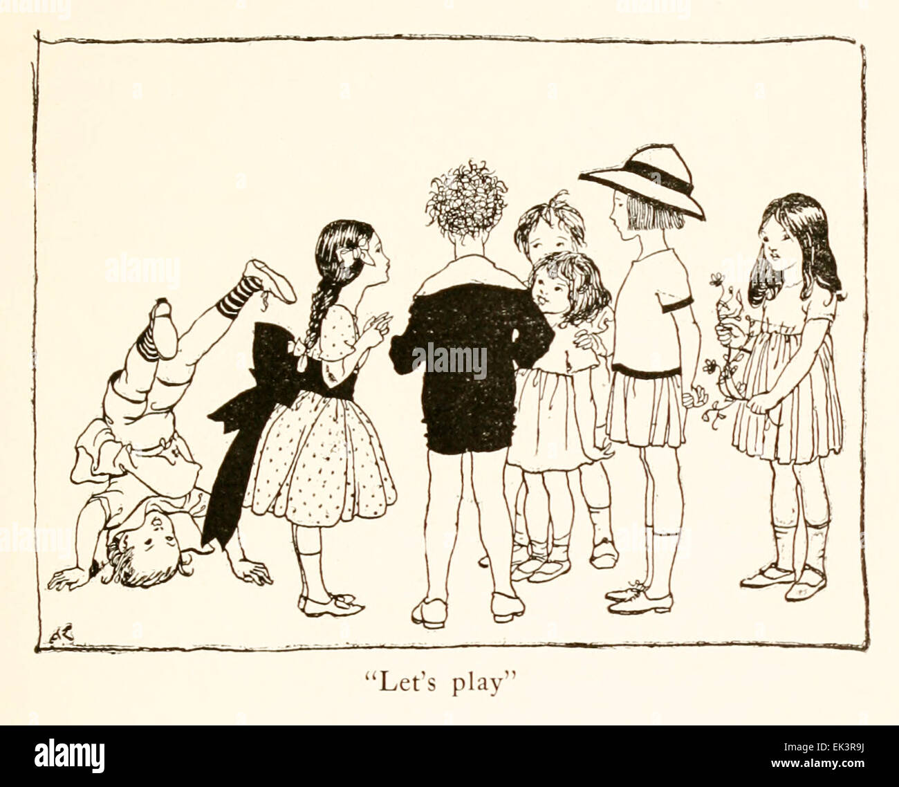 "Lasst uns spielen" - Illustration von Arthur Rackham (1867-1939) aus ...