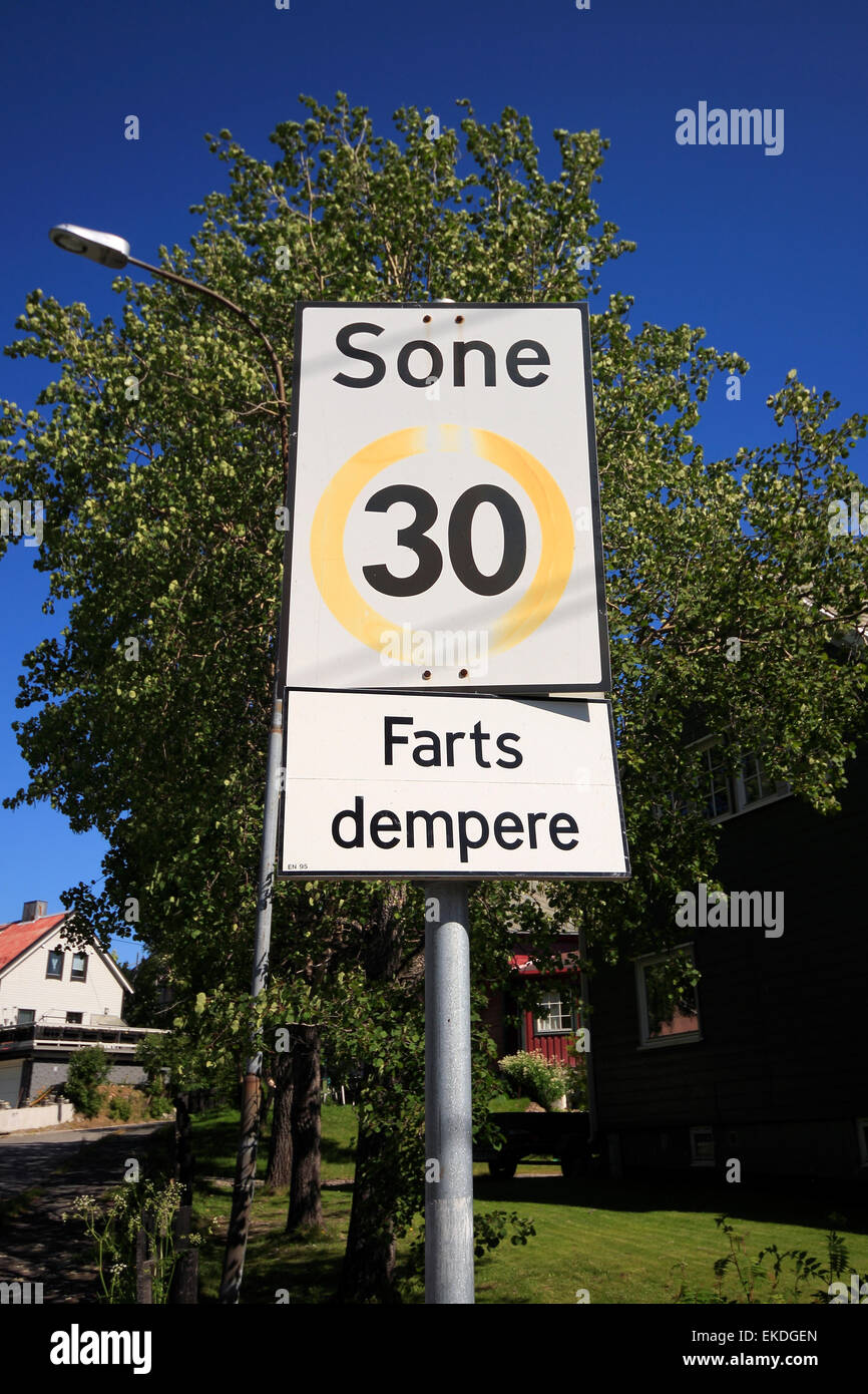 Tempolimit Schild, Kirkenes, Finnmark, Norwegen, Skandinavien, Europa ...