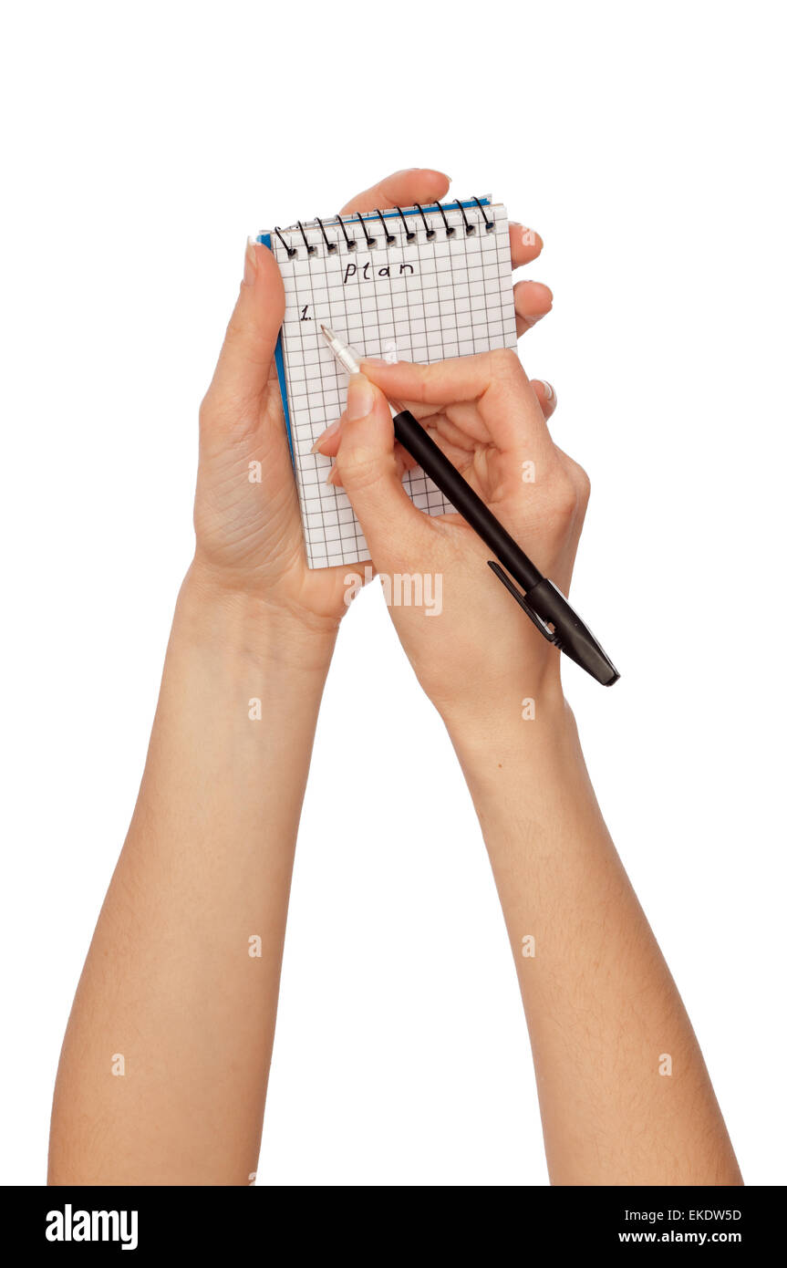 Plan schreiben Ausgeschnittene Stockfotos und -bilder - Alamy