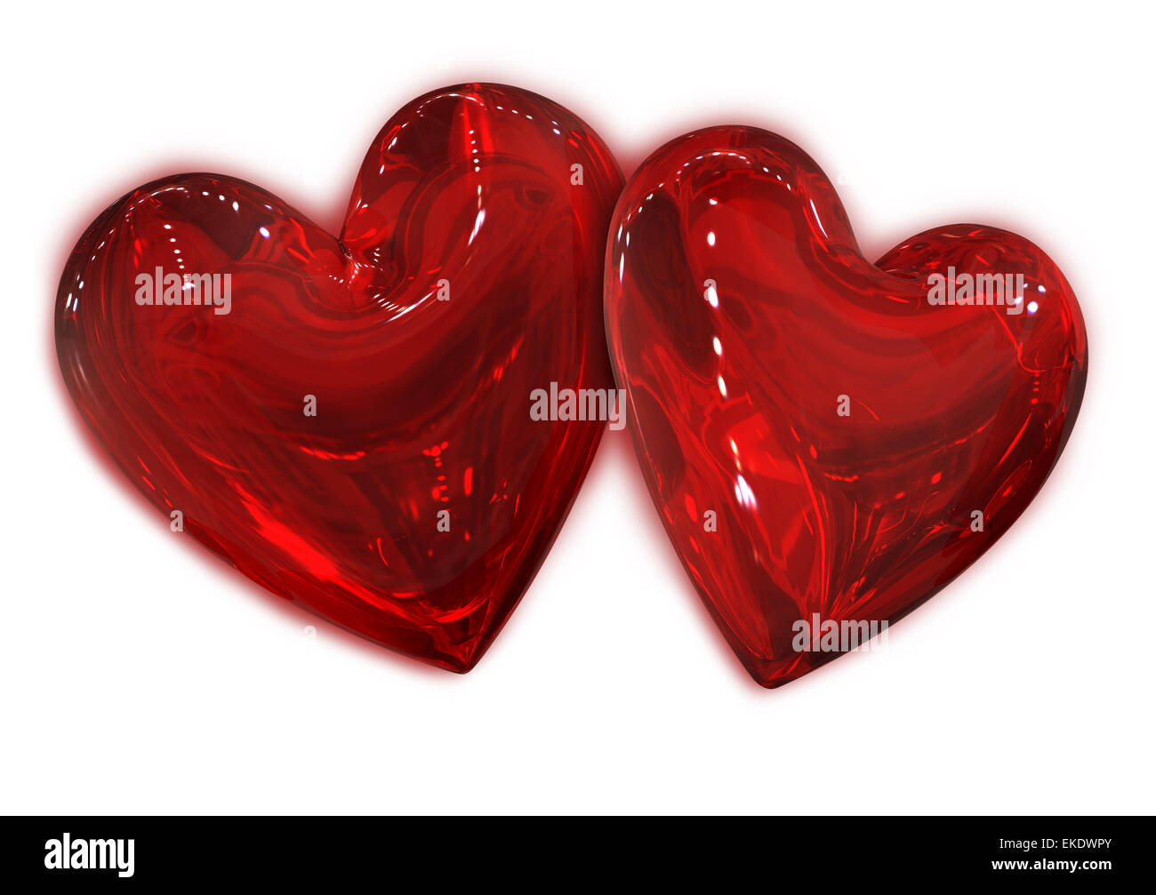 Zwei rote herzen -Fotos und -Bildmaterial in hoher Auflösung – Alamy