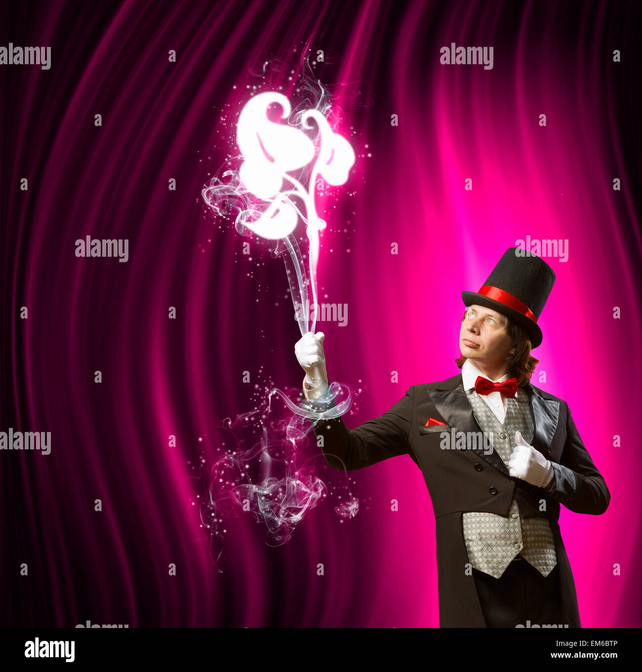 Zaubertrick zauberstab hut blume -Fotos und -Bildmaterial in hoher ...