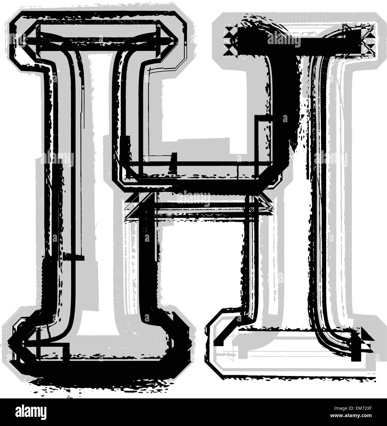 Kalligraphie schrift script font h Ausgeschnittene Stockfotos und ...